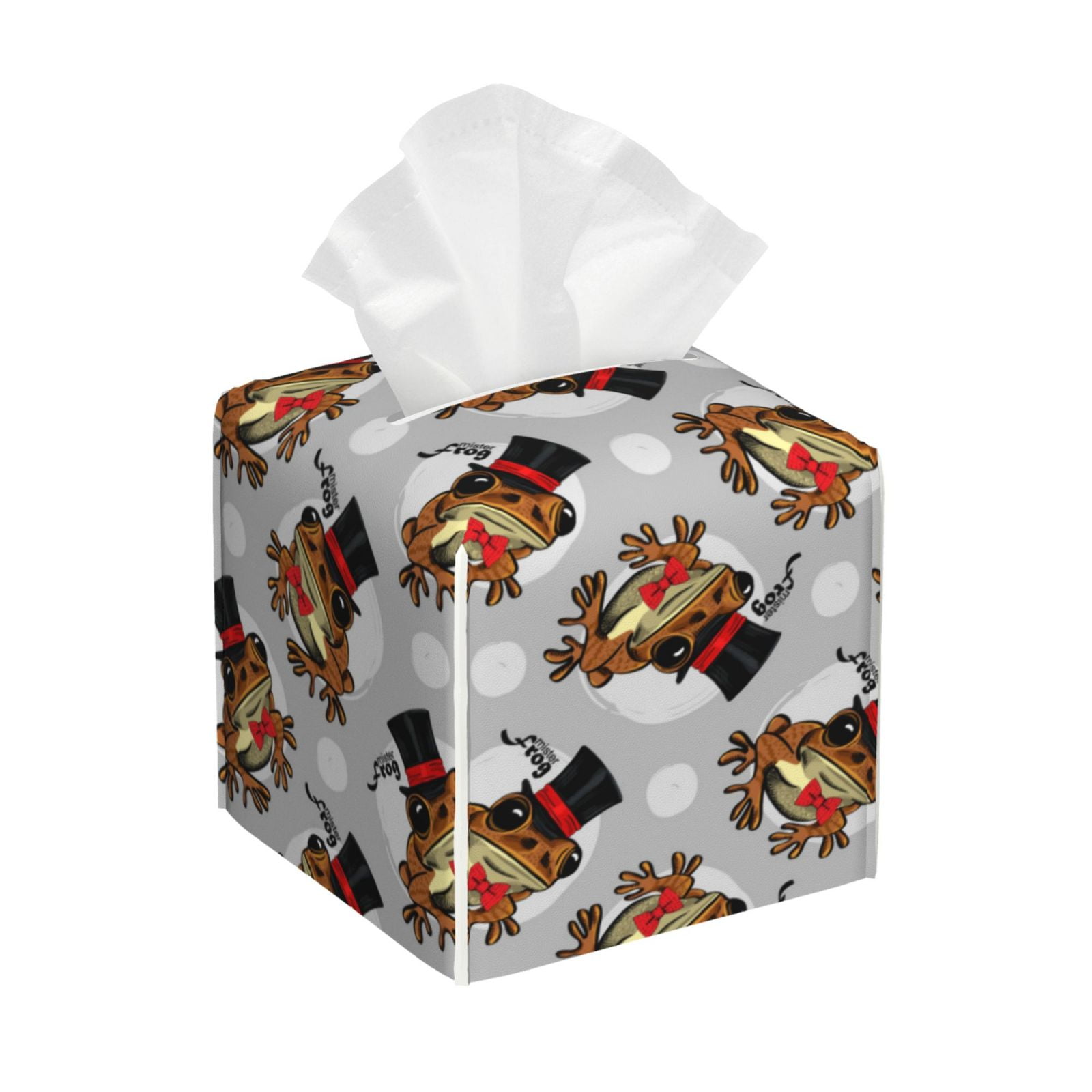 Tissue Box Cover Funny frog hat bow cool Tissues Boxes Holder Organizer ...