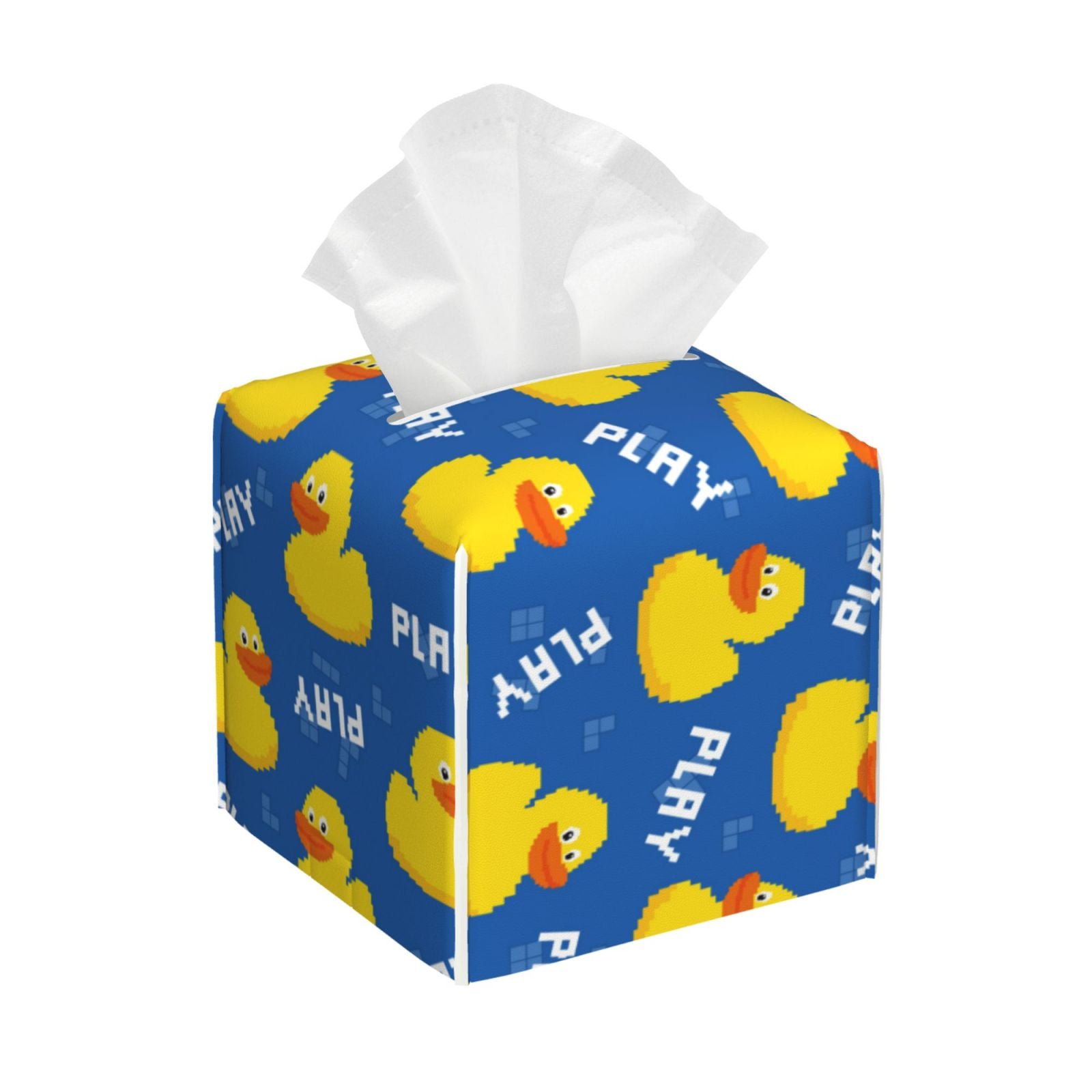 Tissue Box Cover, Game Style Cute Duck Leather Tissue Box Holder ...
