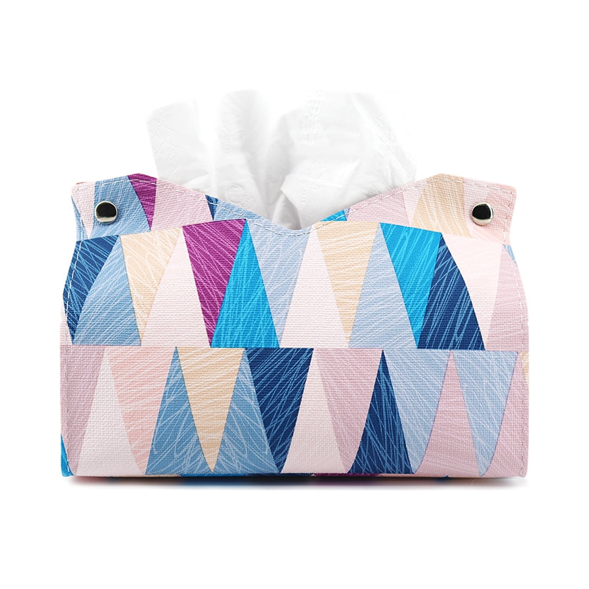 Tissue Box Cover, Geometric Painting PU Leather Rectangle Tissue Box ...
