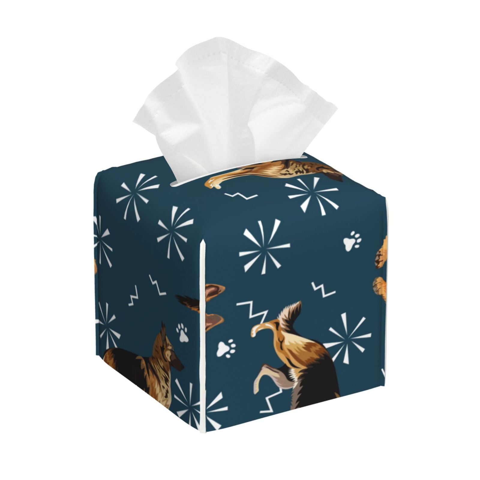 Tissue Box Cover German Shepherd Dog Footprint Tissues Boxes Holder ...