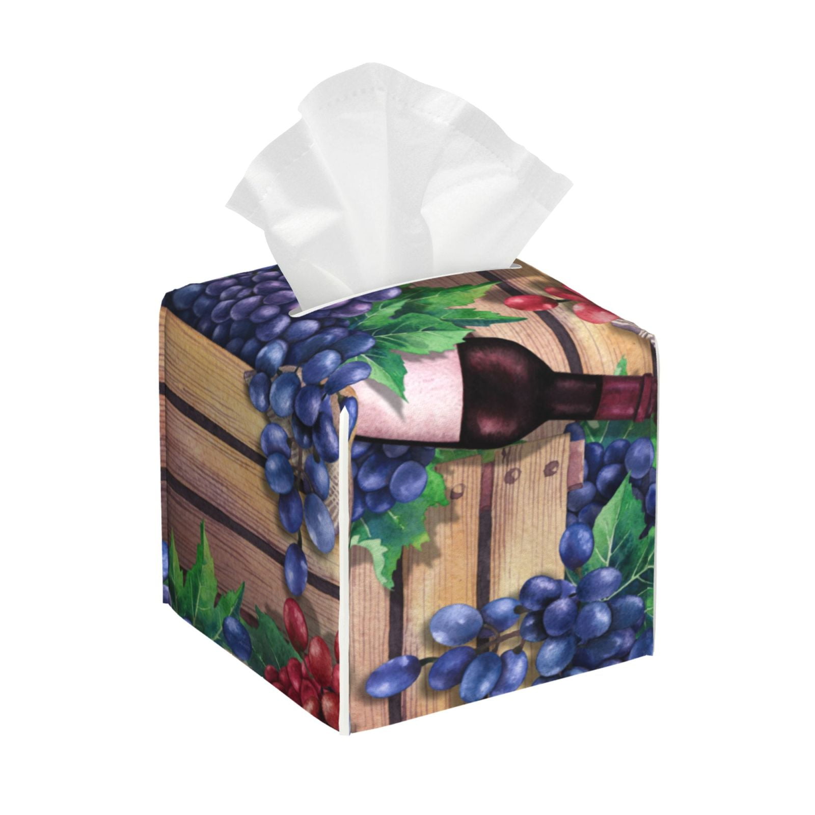 Tissue Box Cover, Glasses Of Red Wine 1 Leather Tissue Box Holder ...