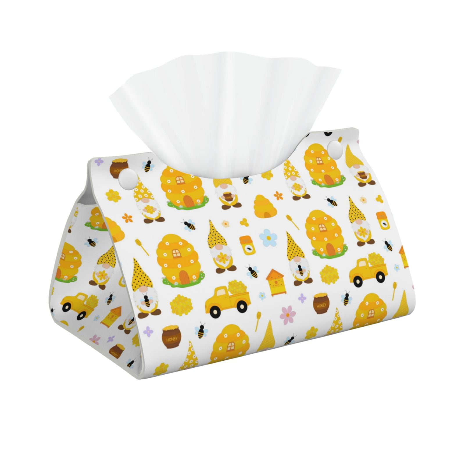 Tissue Box Cover, Gnomes Bees Rectangular Leather Tissue Holder ...