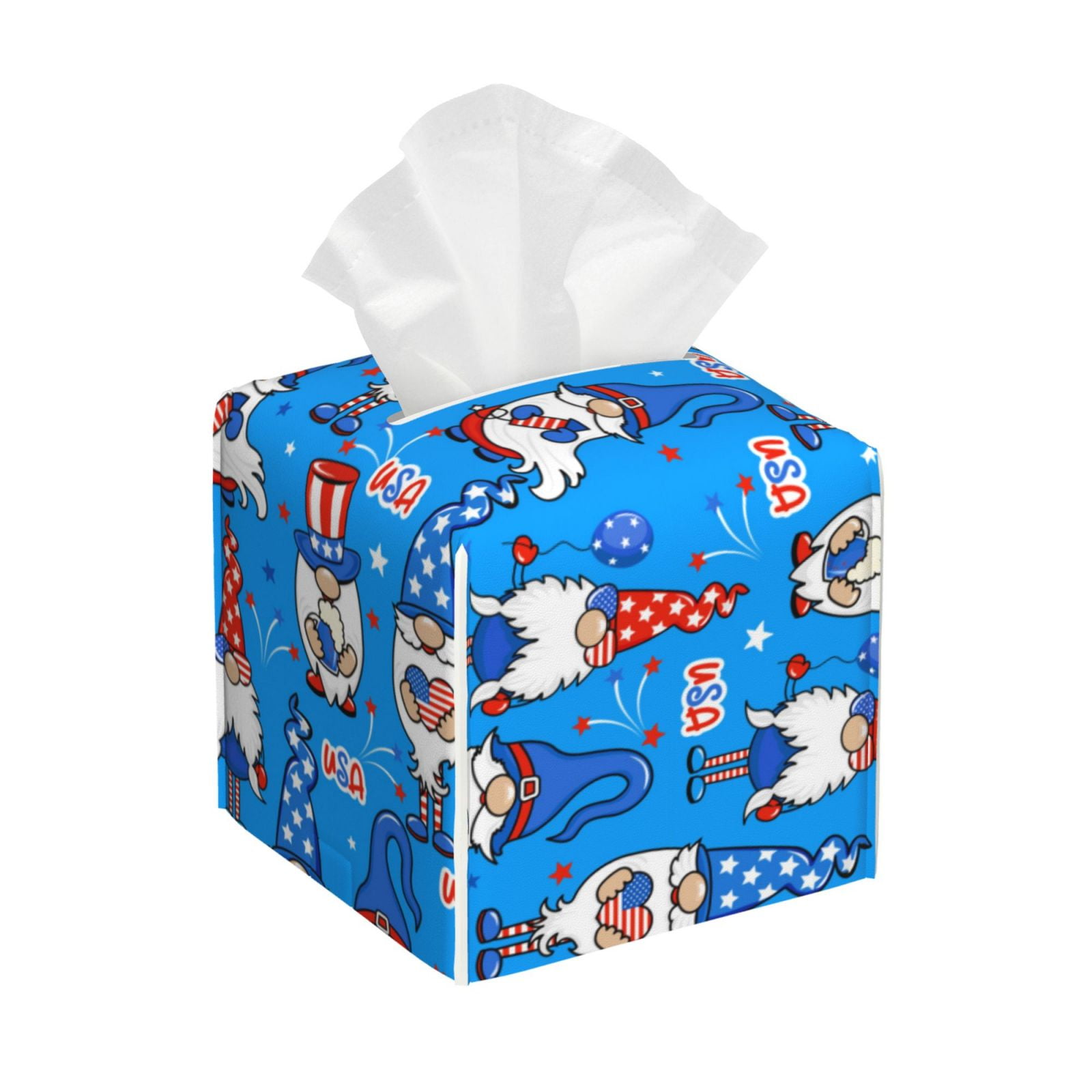 Tissue Box Cover Gnomes in USA Tissues Boxes Holder Organizer, Leather ...