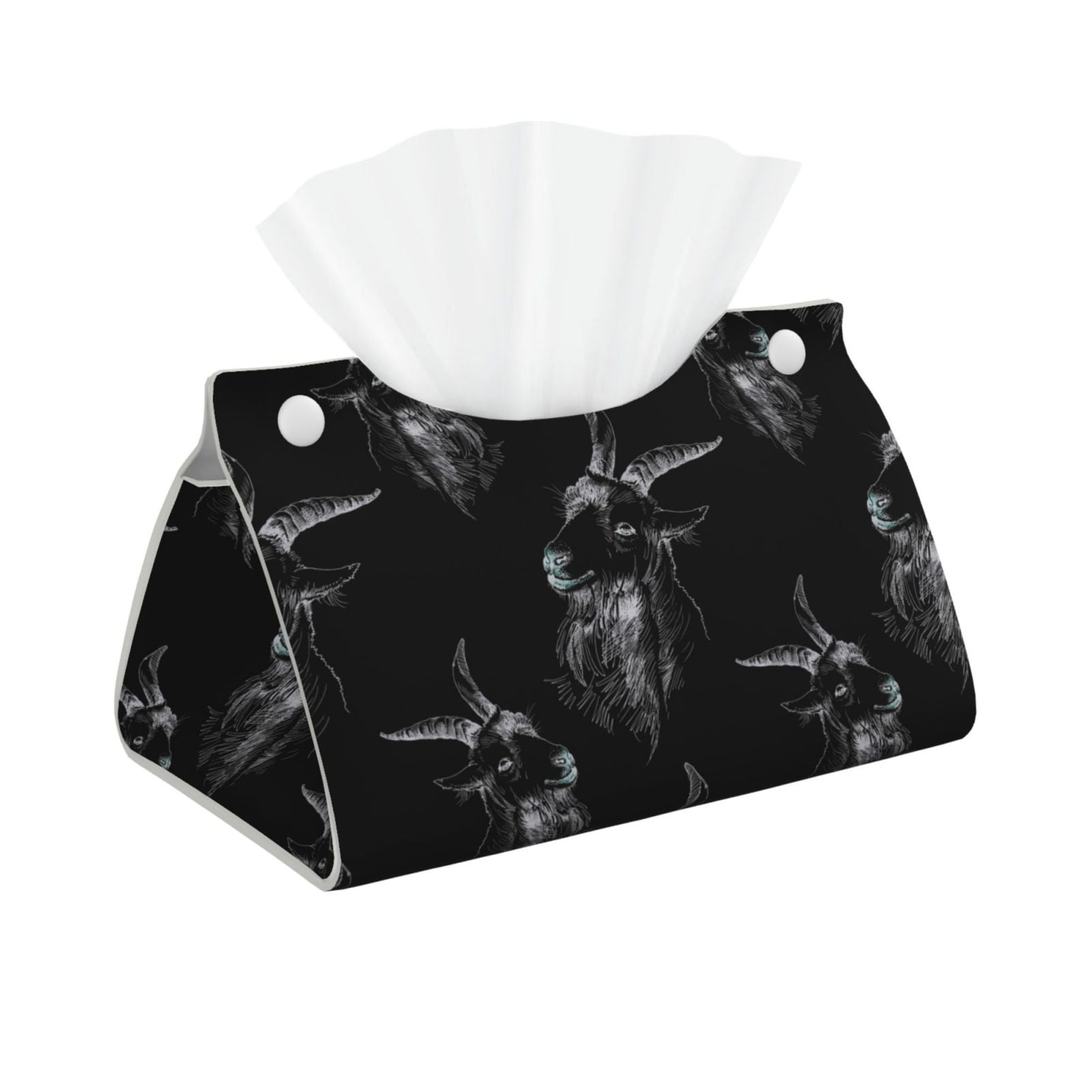Tissue Box Cover Goat heads hand drawn black cool Tissues Boxes Holder ...