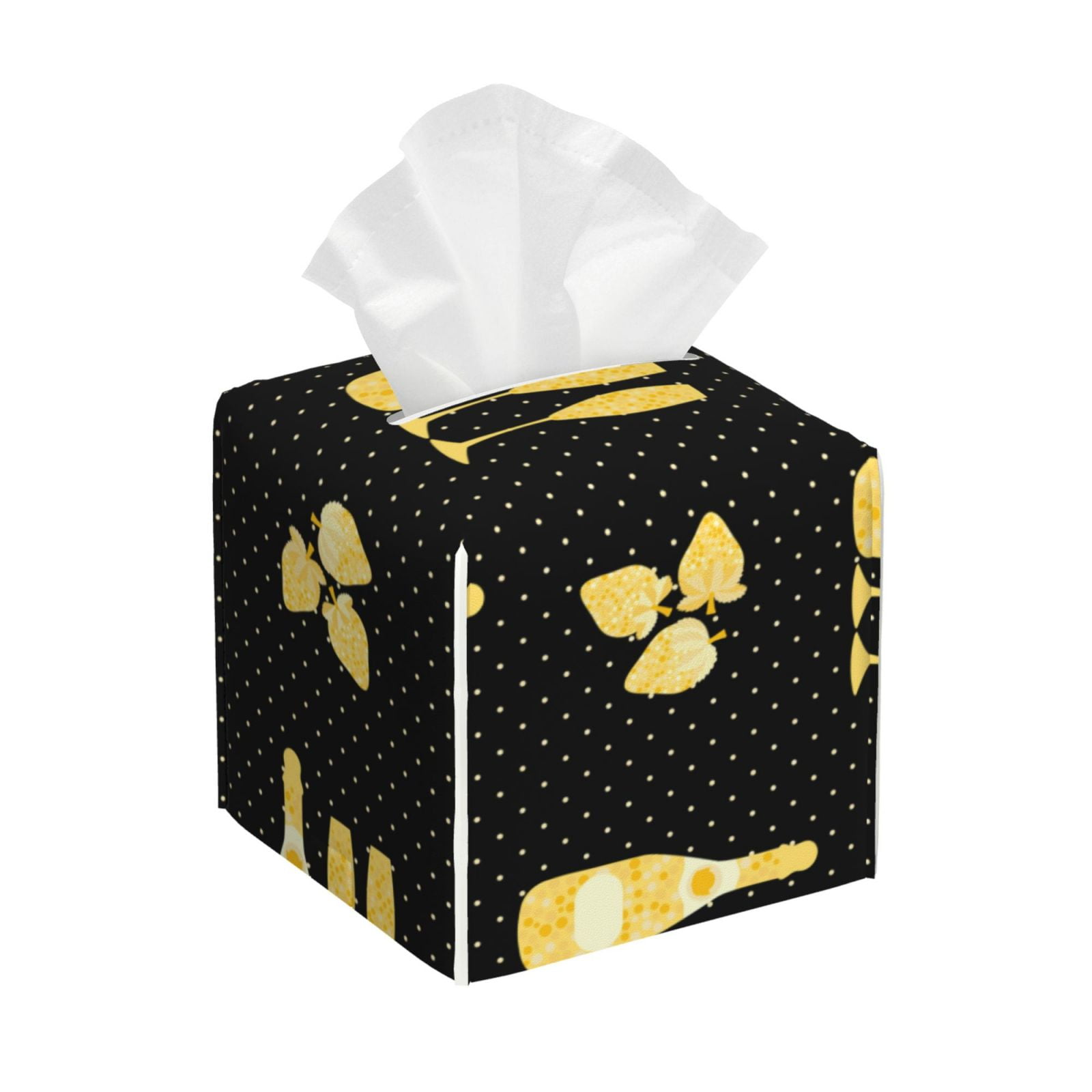 Tissue Box Cover - Gold Bottles Modern Square Leather Tissue Box Holder ...