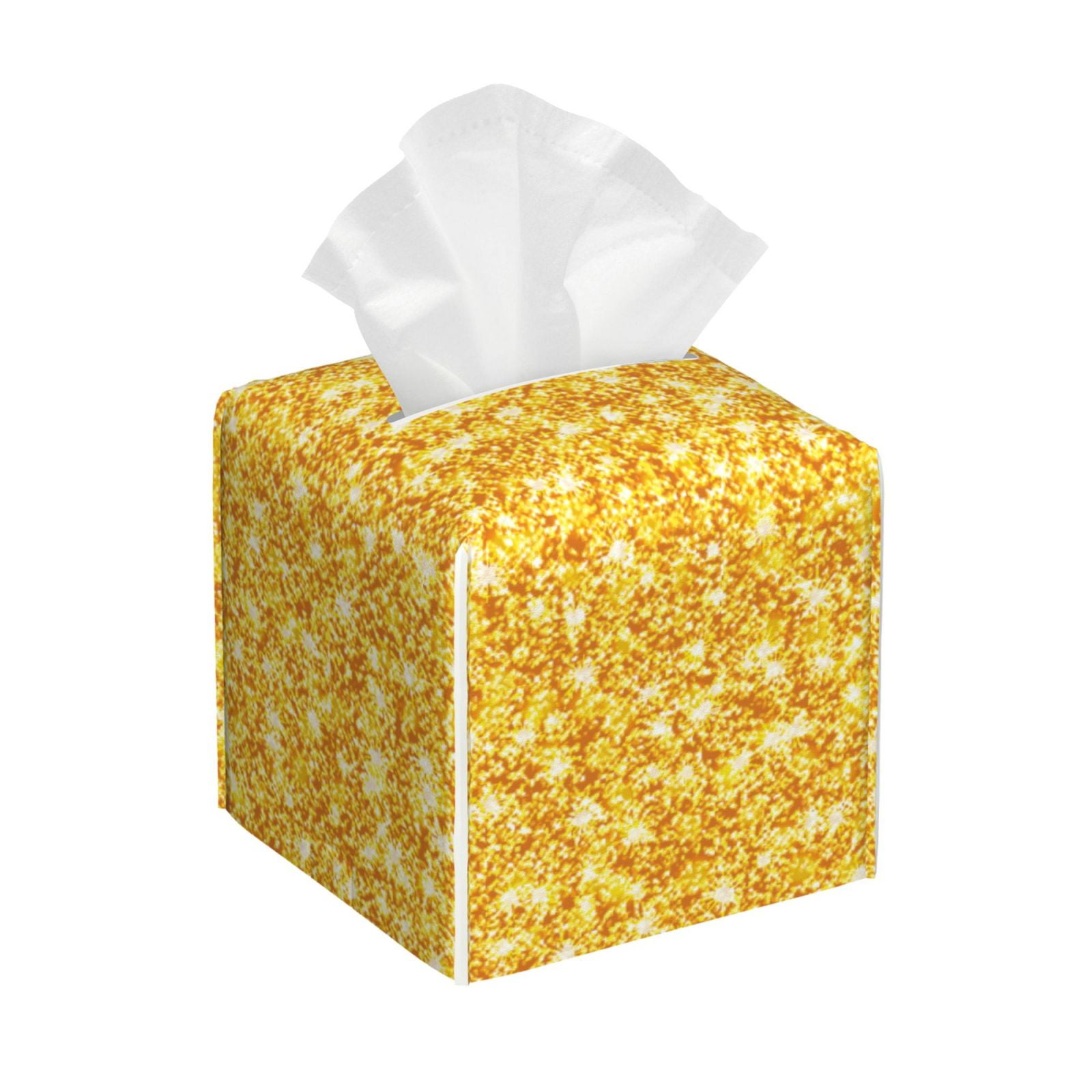 Tissue Box Cover, Gold Glitter lightning A -Modern Square Leather ...