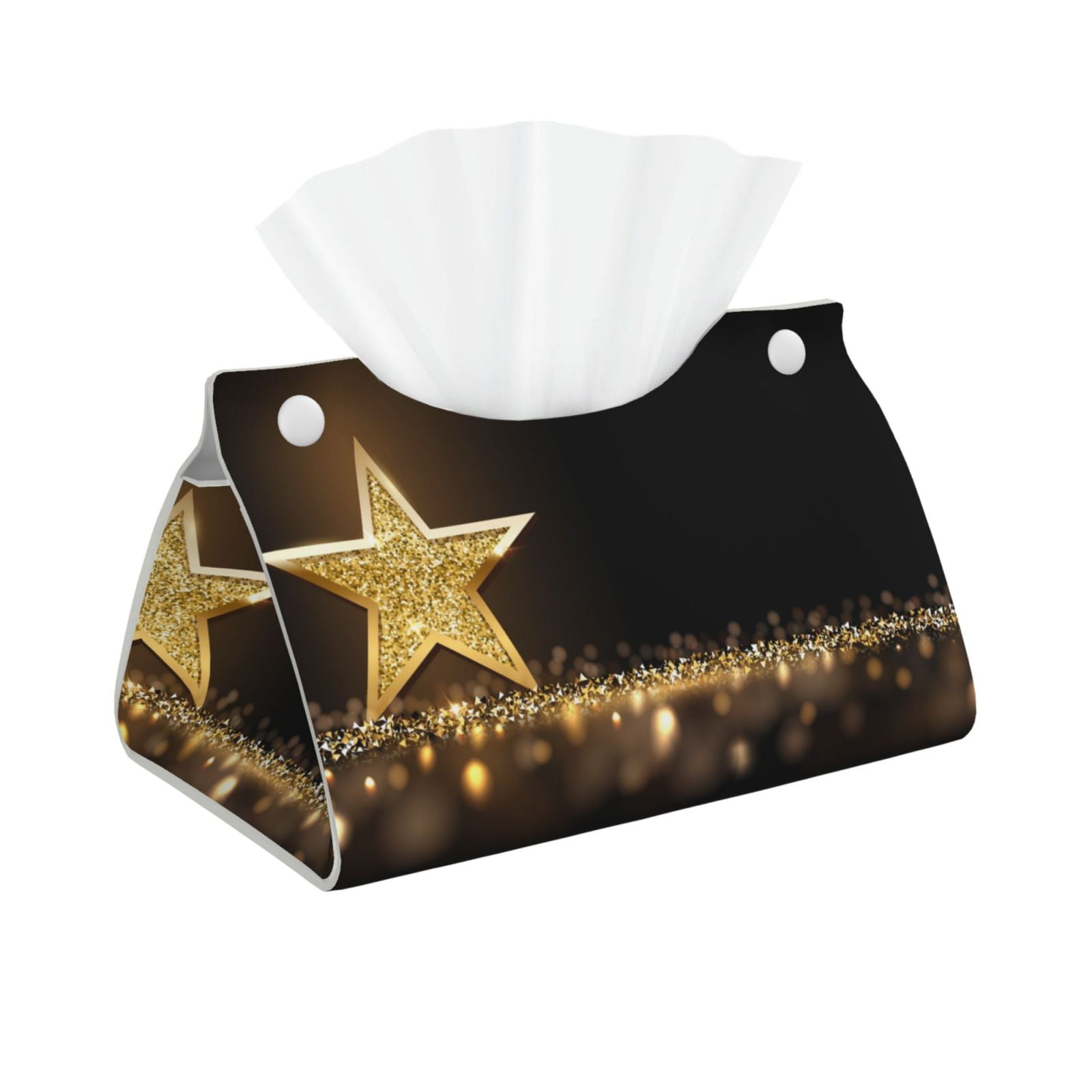 Tissue Box Cover Gold Glittering Stars Tissues Boxes Holder Organizer ...