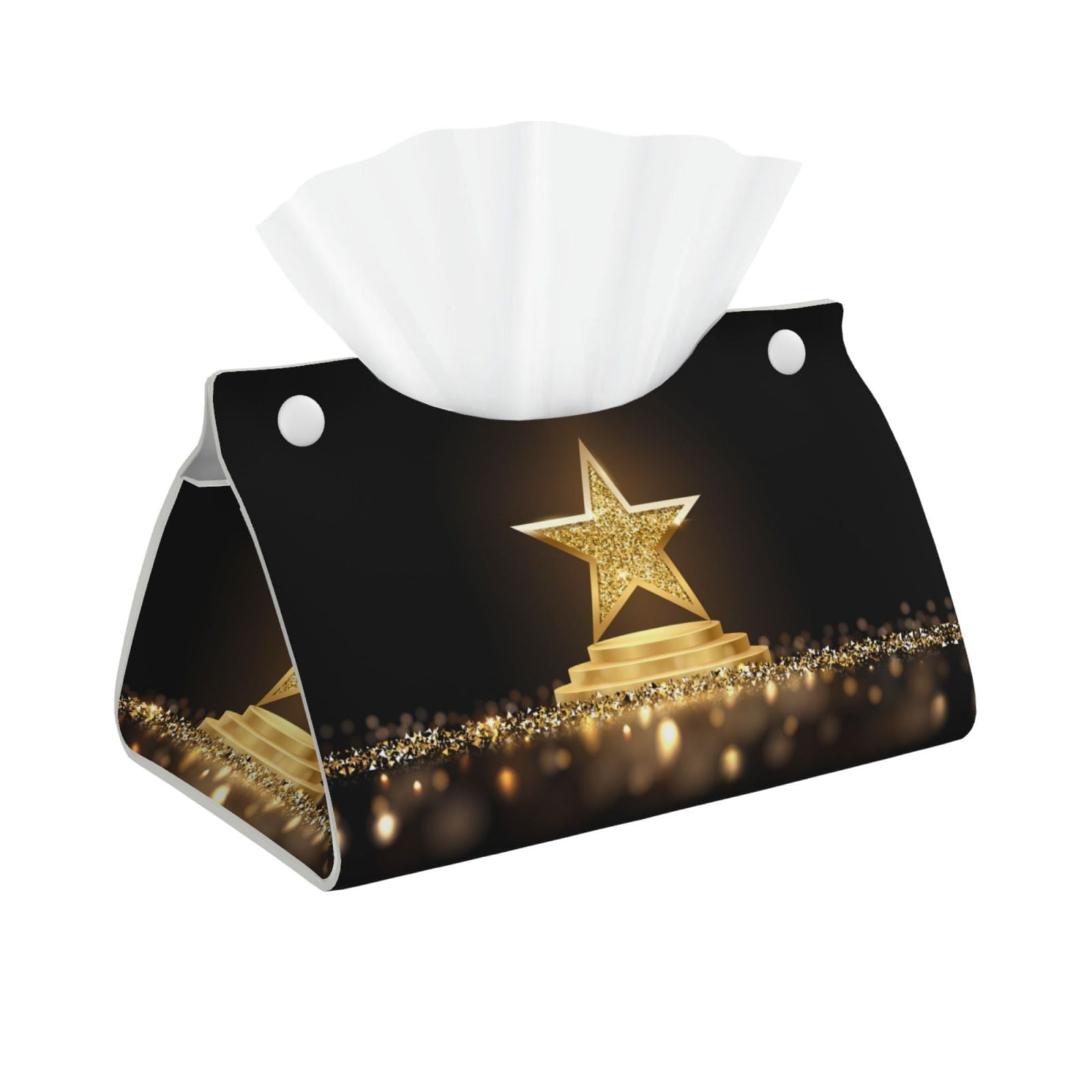 Tissue Box Cover Golden Glitter And Light Tissues Boxes Holder ...