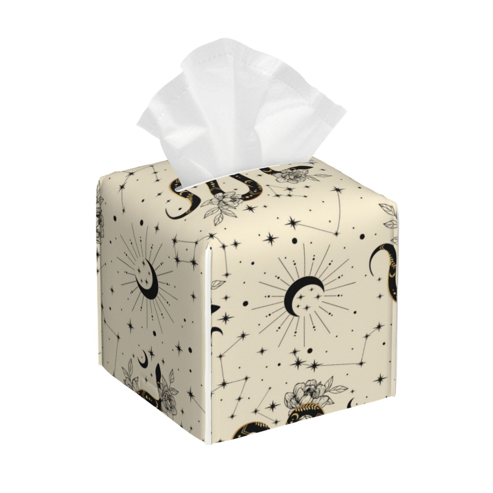 Tissue Box Cover, Gothic Funny Black Snake Moon Leather Tissue Box ...