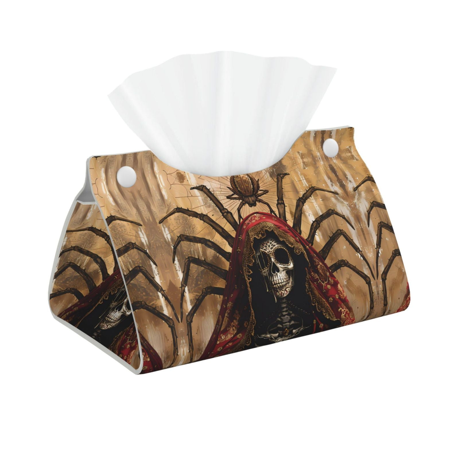 Tissue Box Cover Gothic Skeleton Spider Tissues Boxes Holder Organizer ...