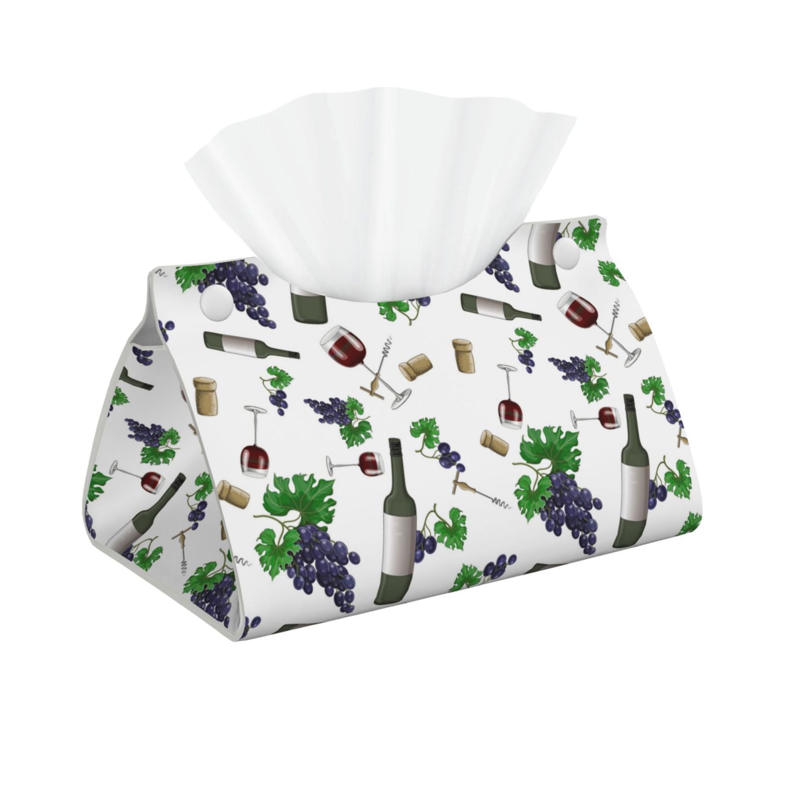 Tissue Box Cover, Grape Wine Bottle Leather Rectangular Tissue Holder ...