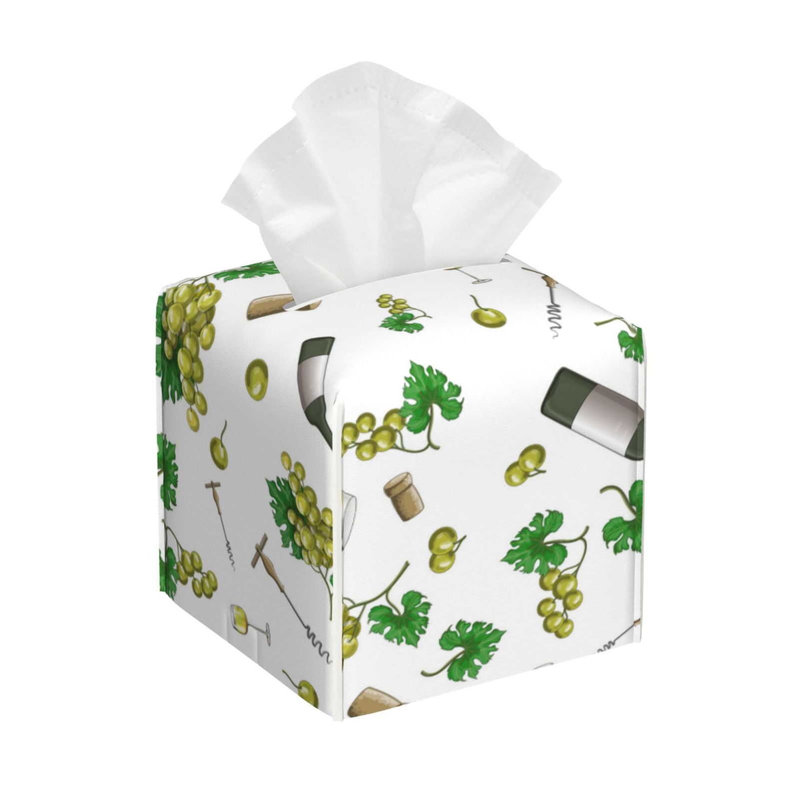 Tissue Box Cover, Grape wine glass Leather Tissue Box Holder - Tissue ...