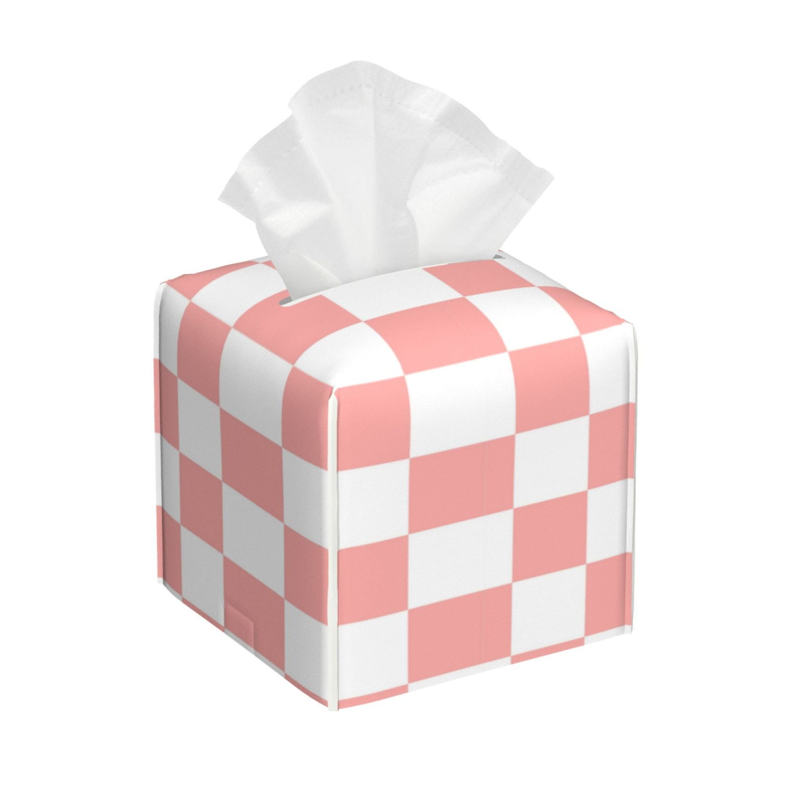 Tissue Box Cover, Groovy 70s vintage pink white Grid Leather Tissue Box ...