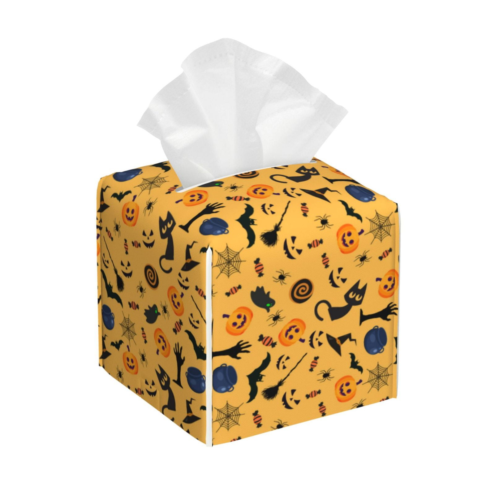 Tissue Box Cover Halloween 119 Tissues Boxes Holder Organizer, Leather ...