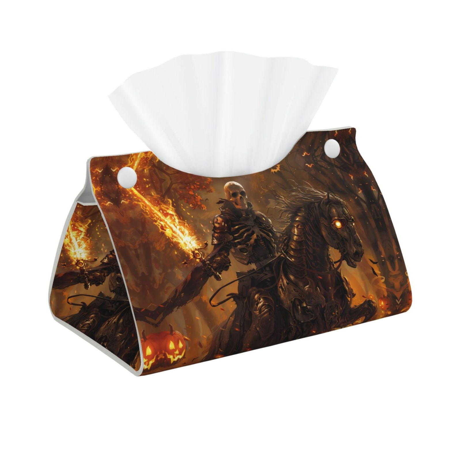 Tissue Box Cover Halloween Cool Skeleton Knight Tissues Boxes Holder ...