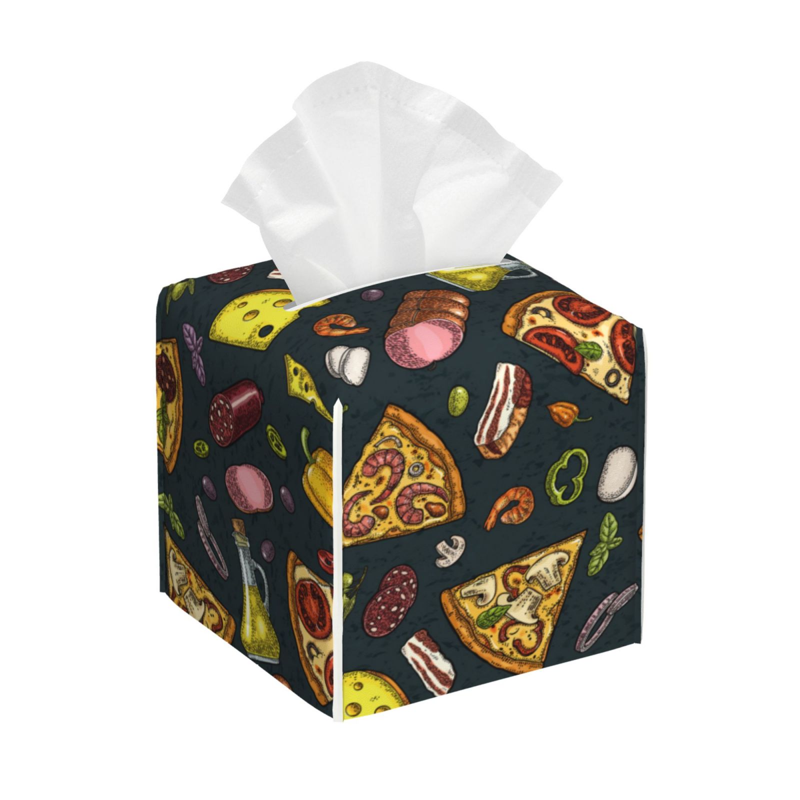 Tissue Box Cover Ham Pepper Pizza Tissues Boxes Holder Organizer ...