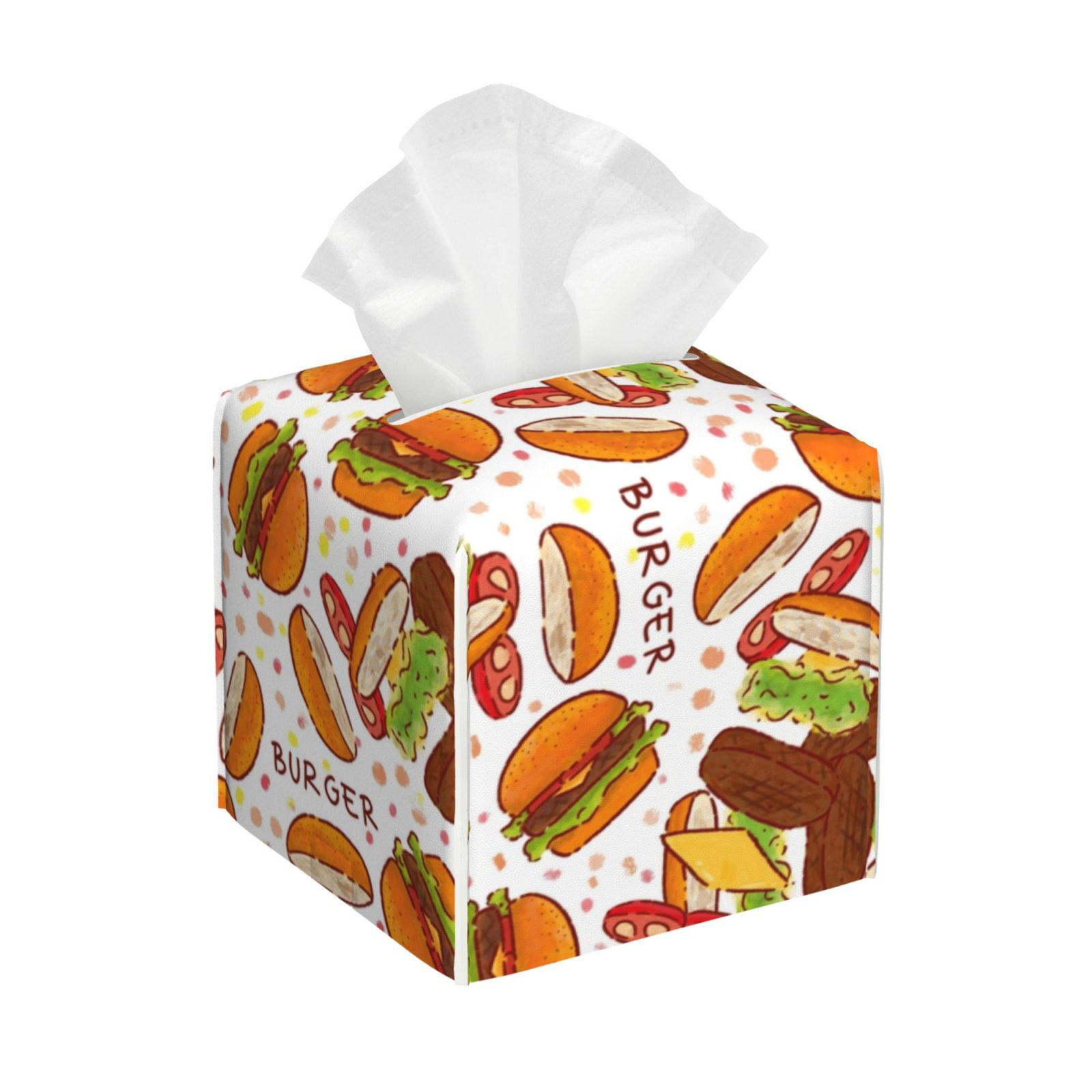 Tissue Box Cover, Hamburger A Leather Tissue Box Holder - Tissue Case ...