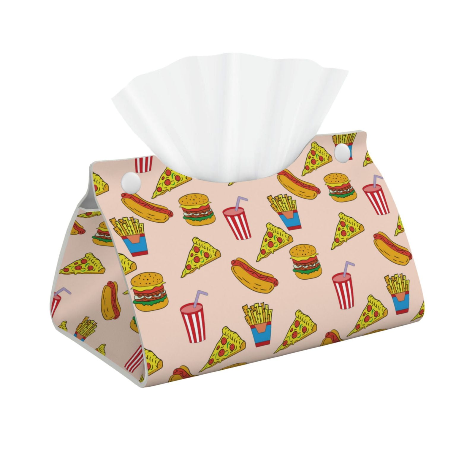 Tissue Box Cover, Hamburger Pizza Coke Leather Rectangular Tissue ...