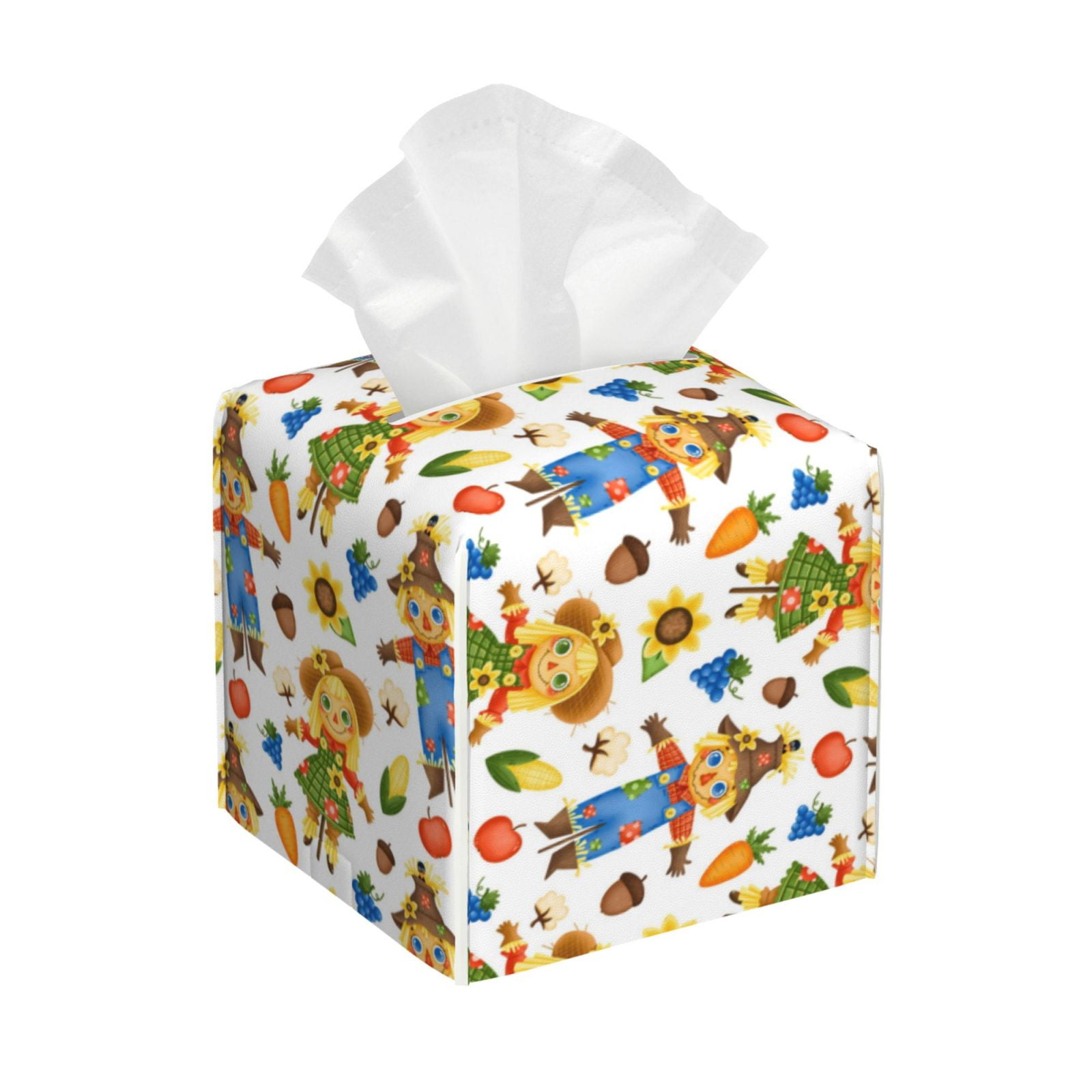 Tissue Box Cover Harvest Scarecrow Pattern Tissues Boxes Holder ...