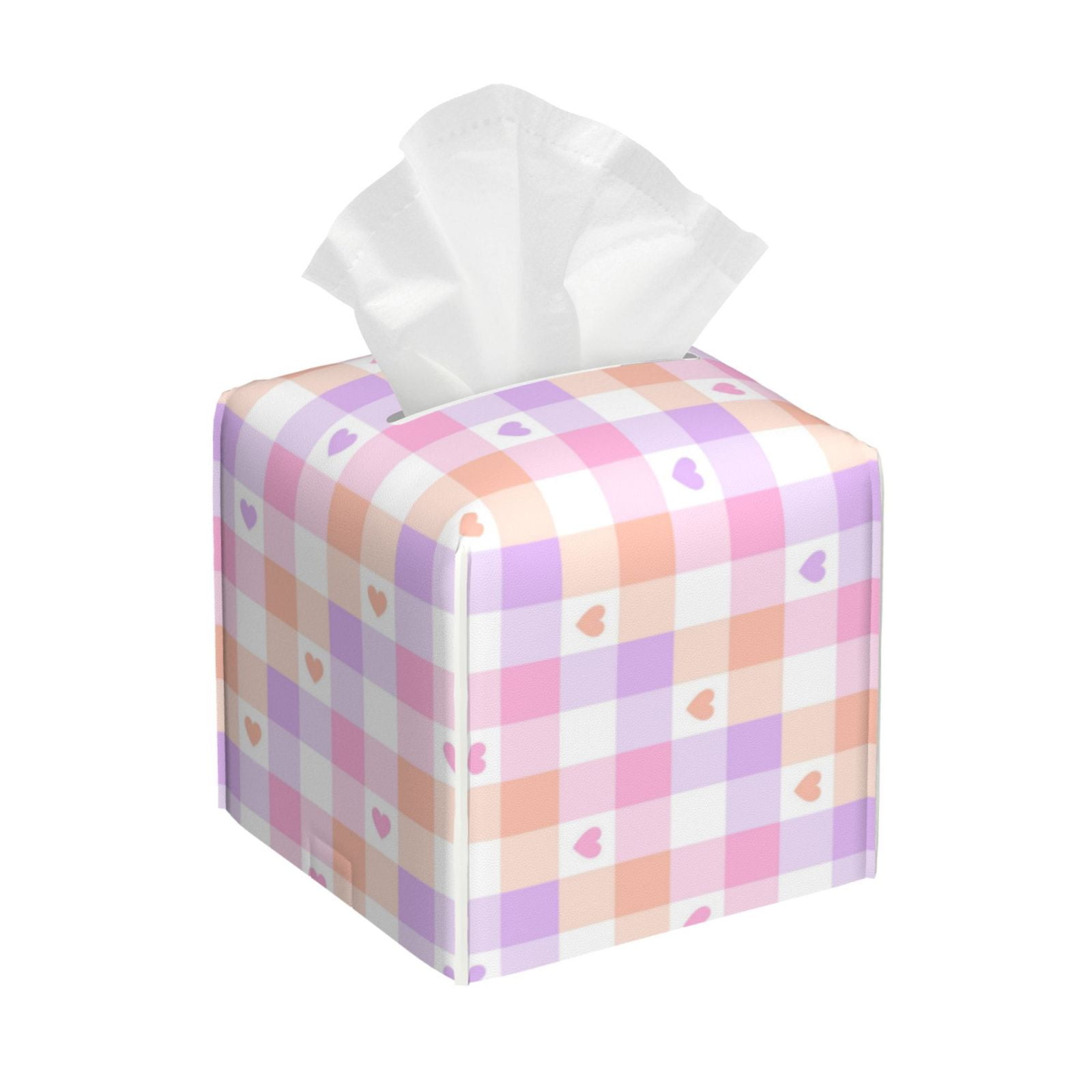 Tissue Box Cover Heart Buffalo Plaid Tissues Boxes Holder Organizer ...