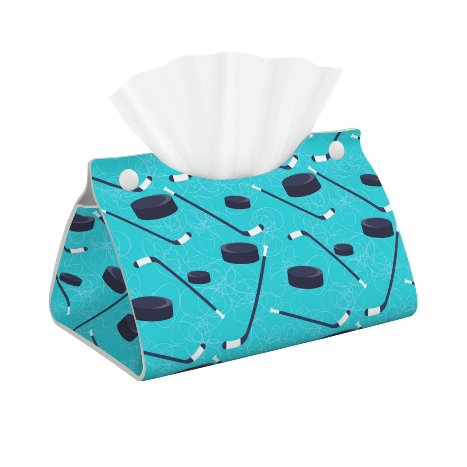Tissue Box Cover, Hockey stick blue cute Leather Rectangular Tissue ...