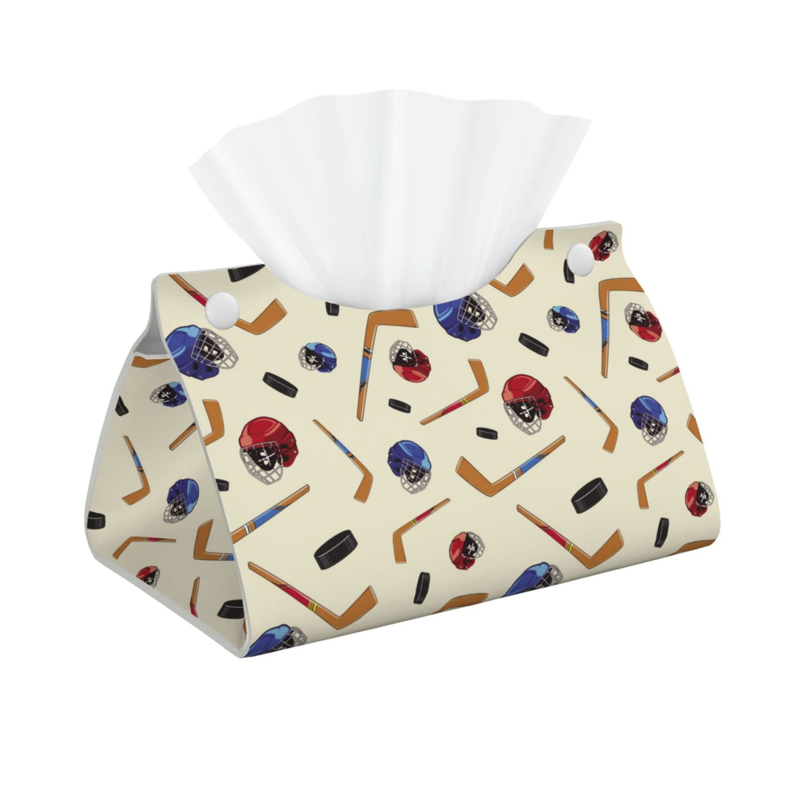 Tissue Box Cover, Hockey stick helmet cool Rectangular Leather Tissue ...