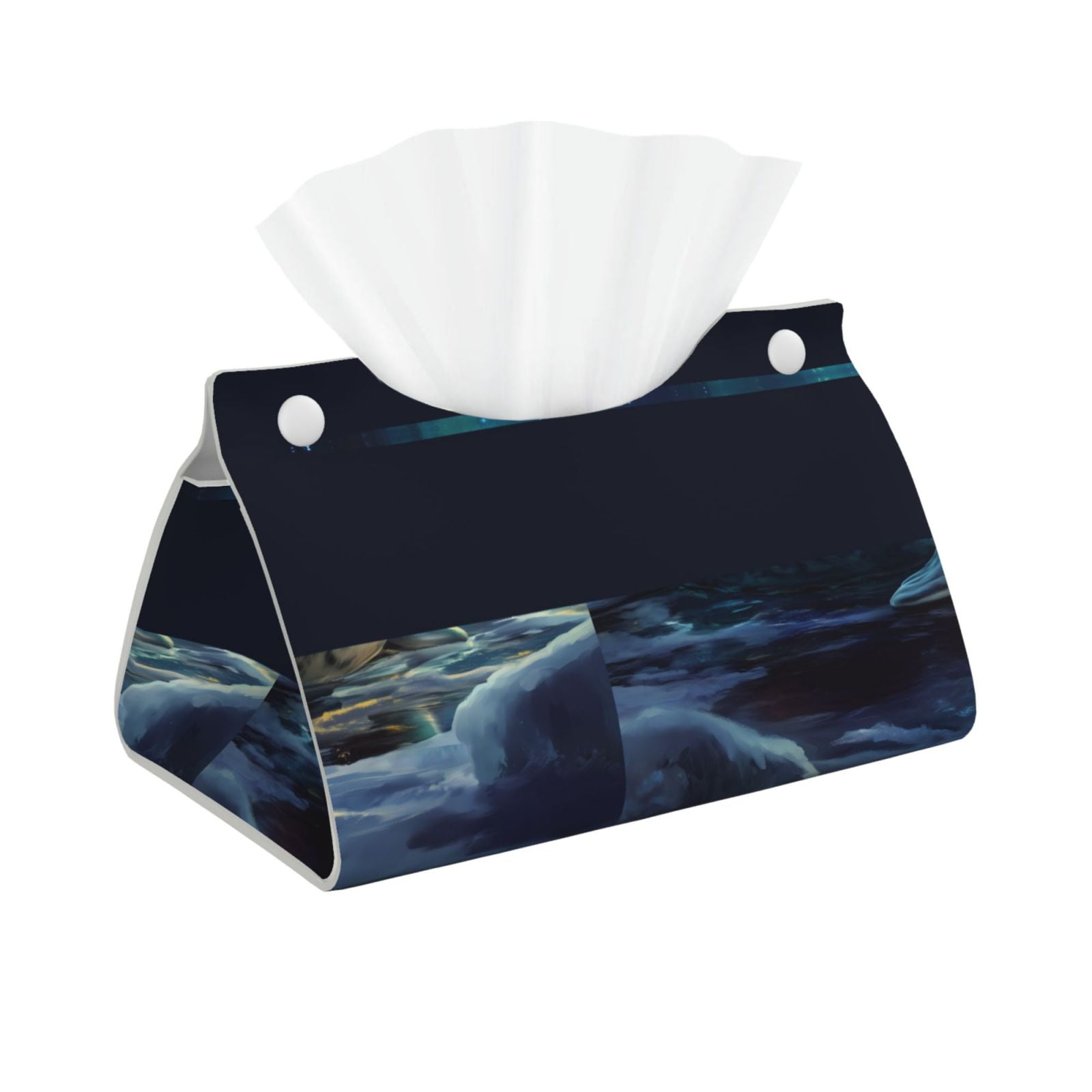Tissue Box Cover Holder - Aurora Iceberg Seal A Modern PU Leather ...