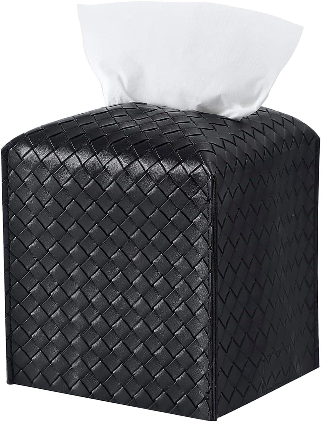 Tissue Box Cover Holder, PU Leather Tissue Box Cover with Braided ...