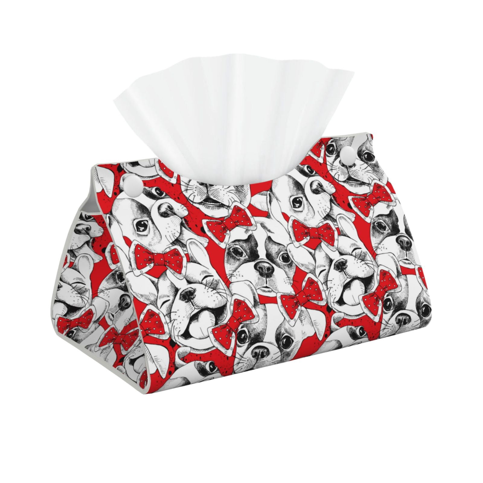 Tissue Box Cover Holder Square - Cut French Bulldog Red Bow Tie_A ...