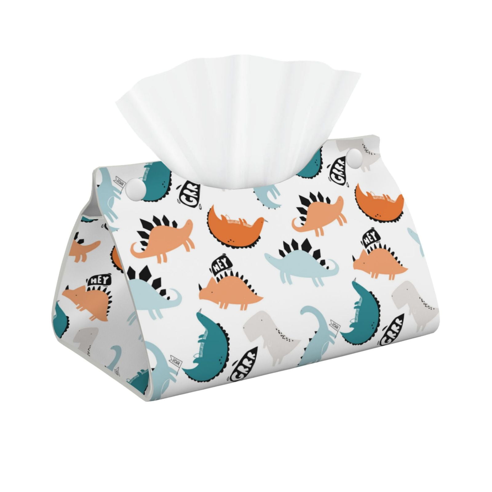 Tissue Box Cover Holder Square - Cute Dinosaur Pattern Modern Pu ...