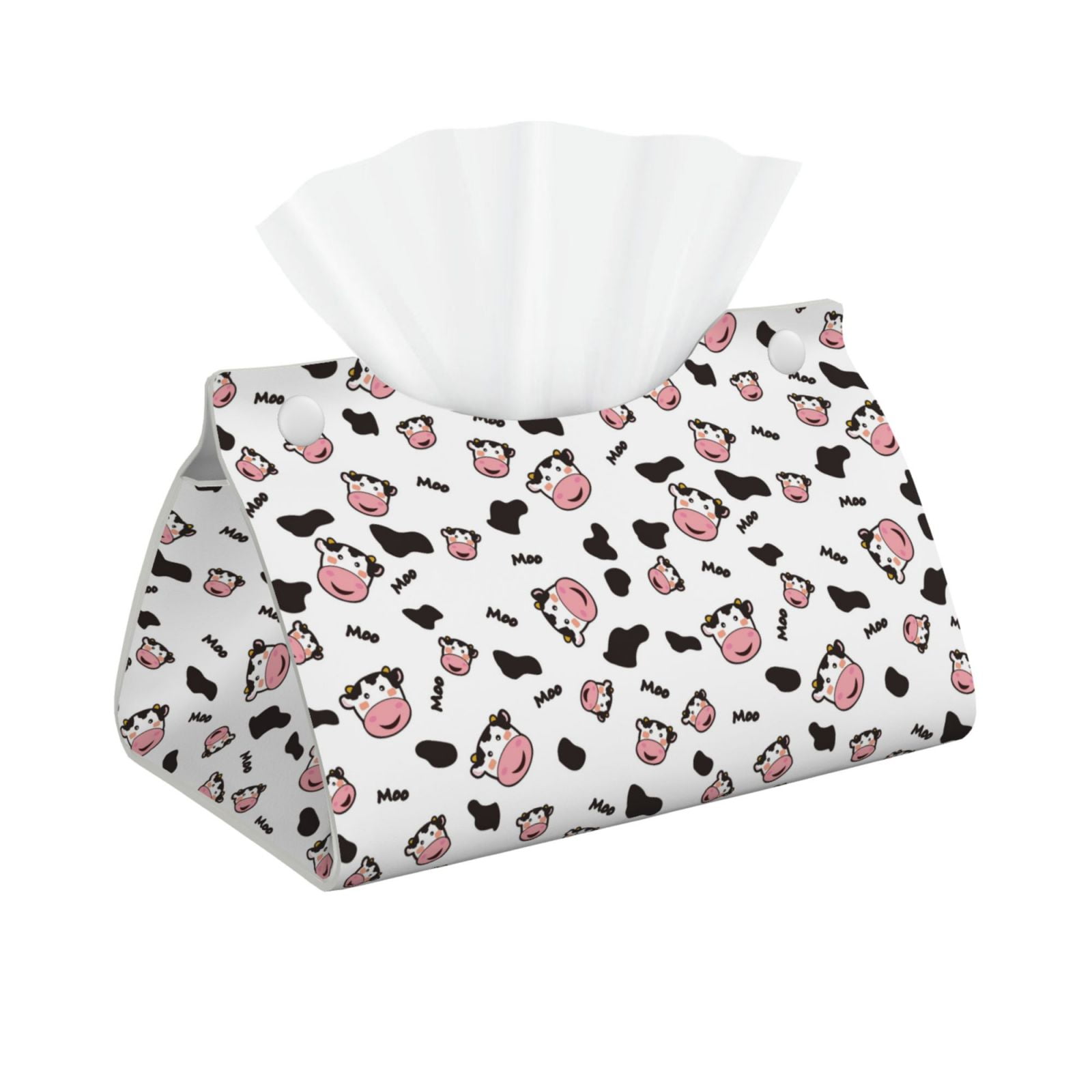 Tissue Box Cover Holder Square - Cute Funny Cow Cartoon Cow Print ...