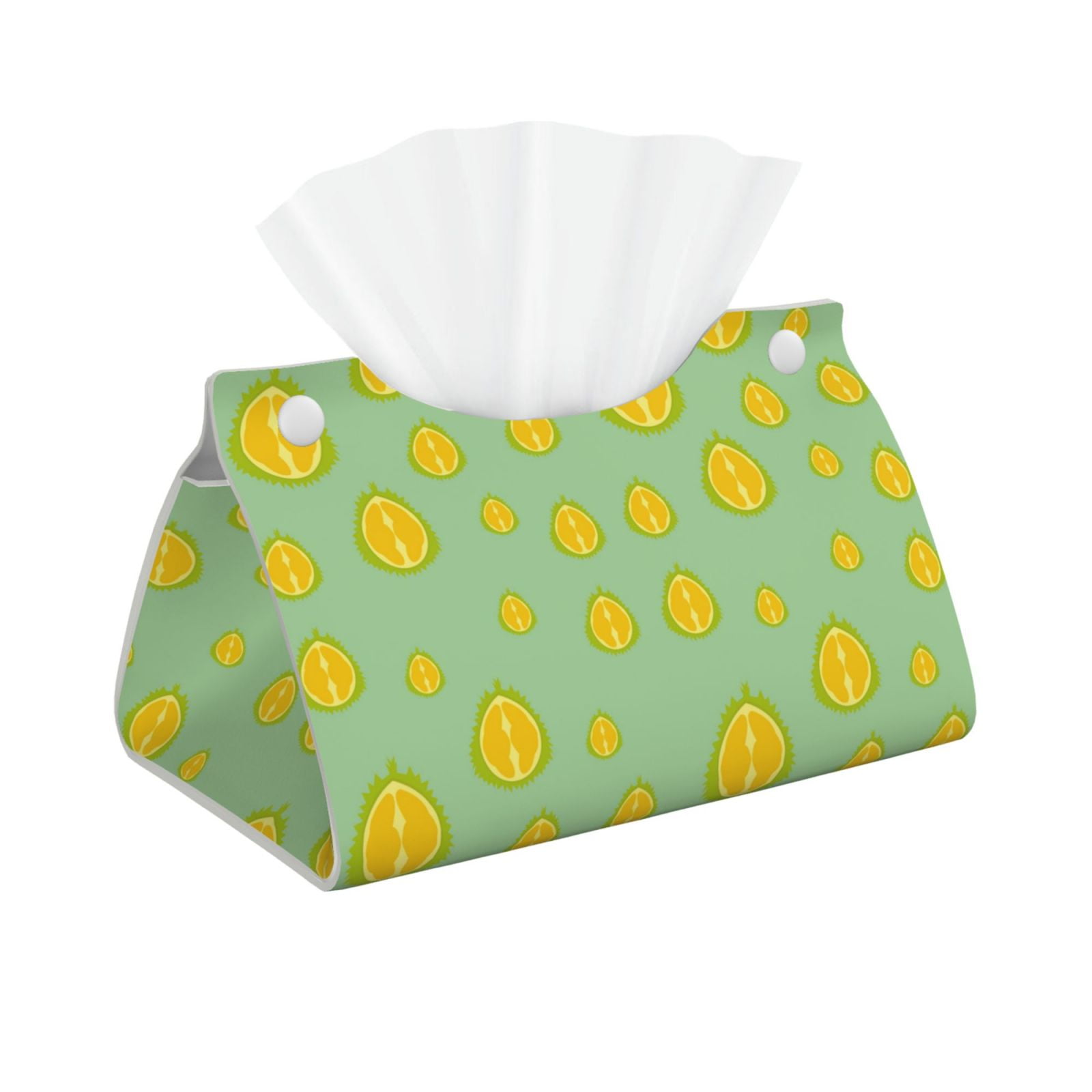 Tissue Box Cover Holder Square - Cute Light Green Durian Modern Pu ...