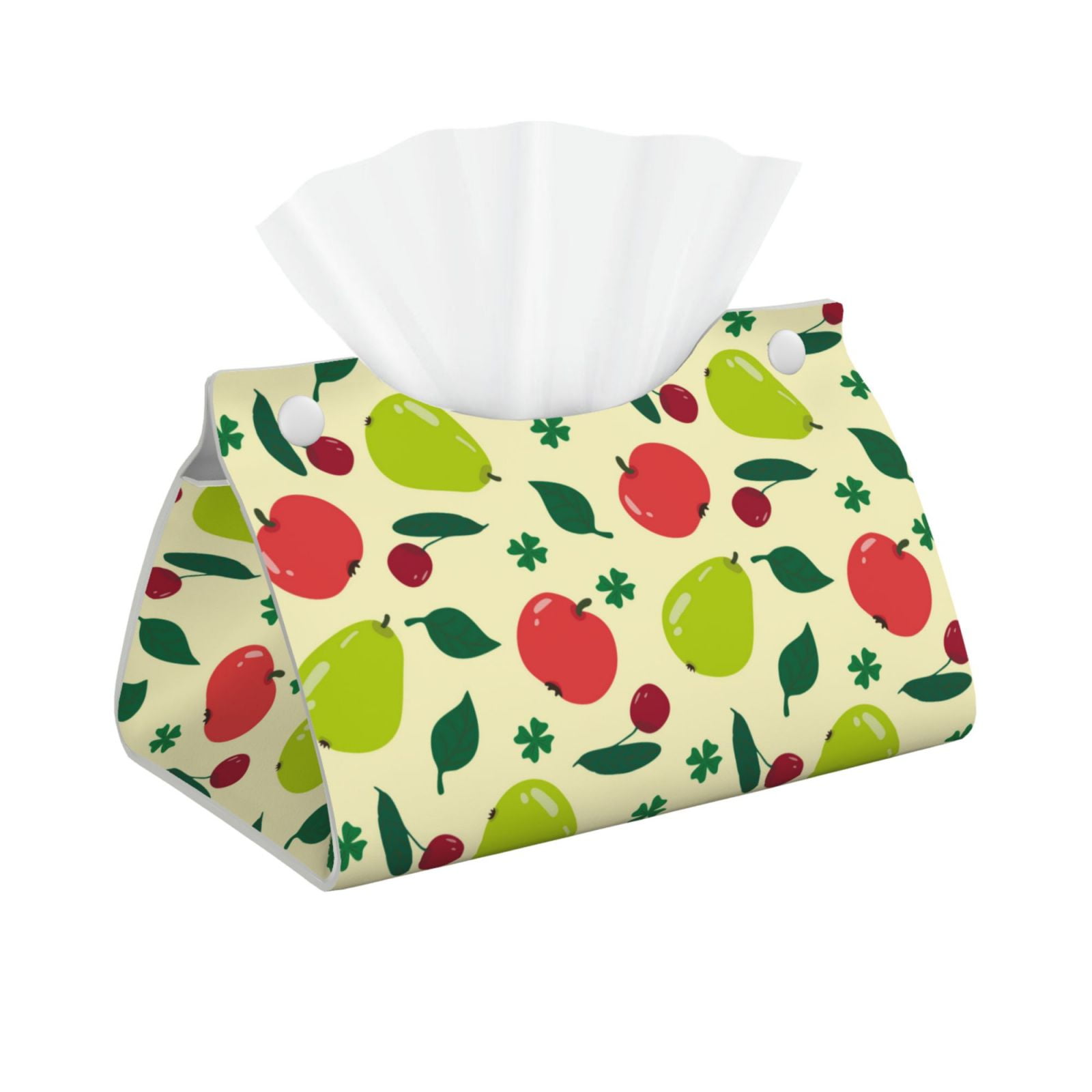 Tissue Box Cover Holder Square - Cute Teal Pear Red Fruit Modern Pu ...