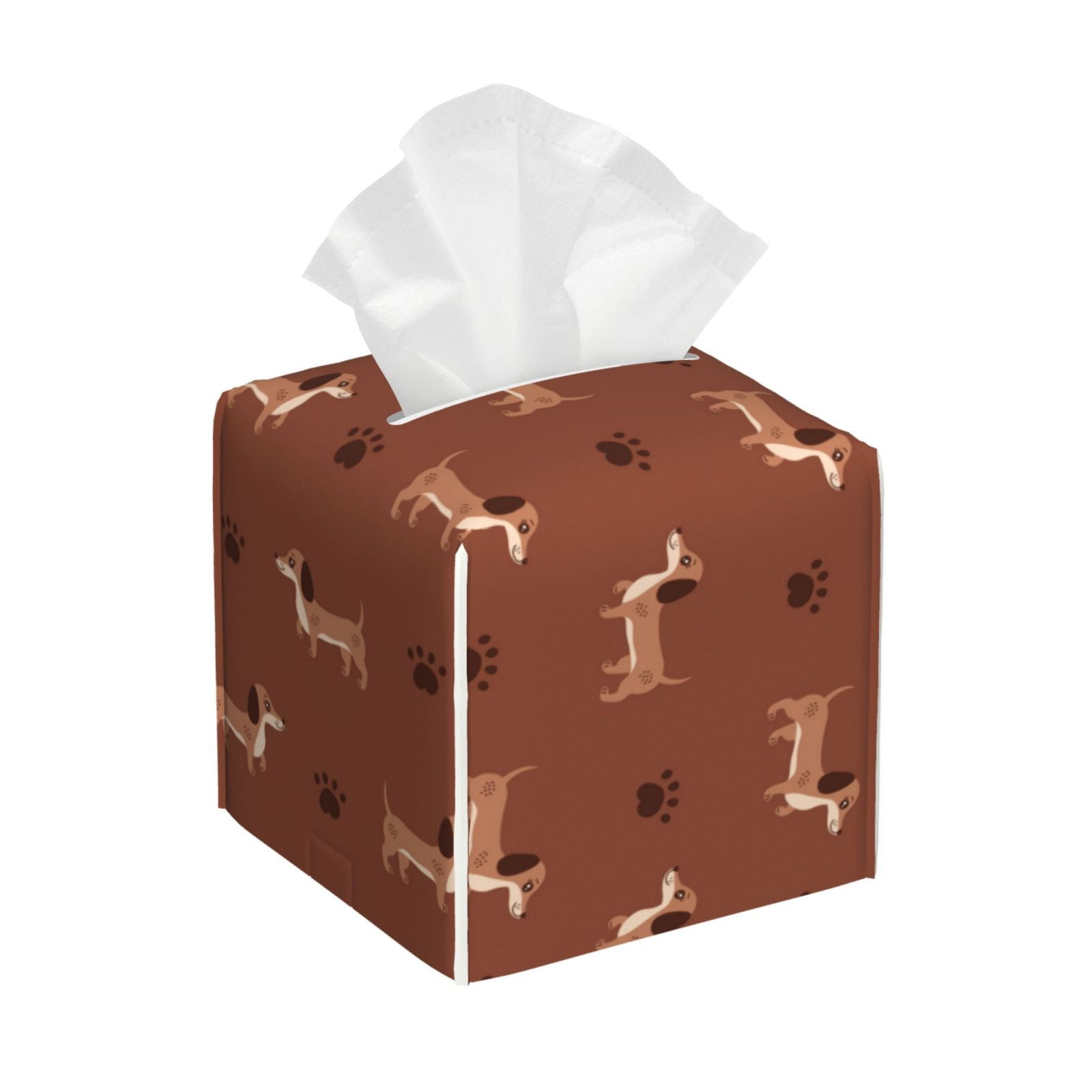 Tissue Box Cover Holder Square - Dachshund Dog Puppy No.1040 Modern PU ...