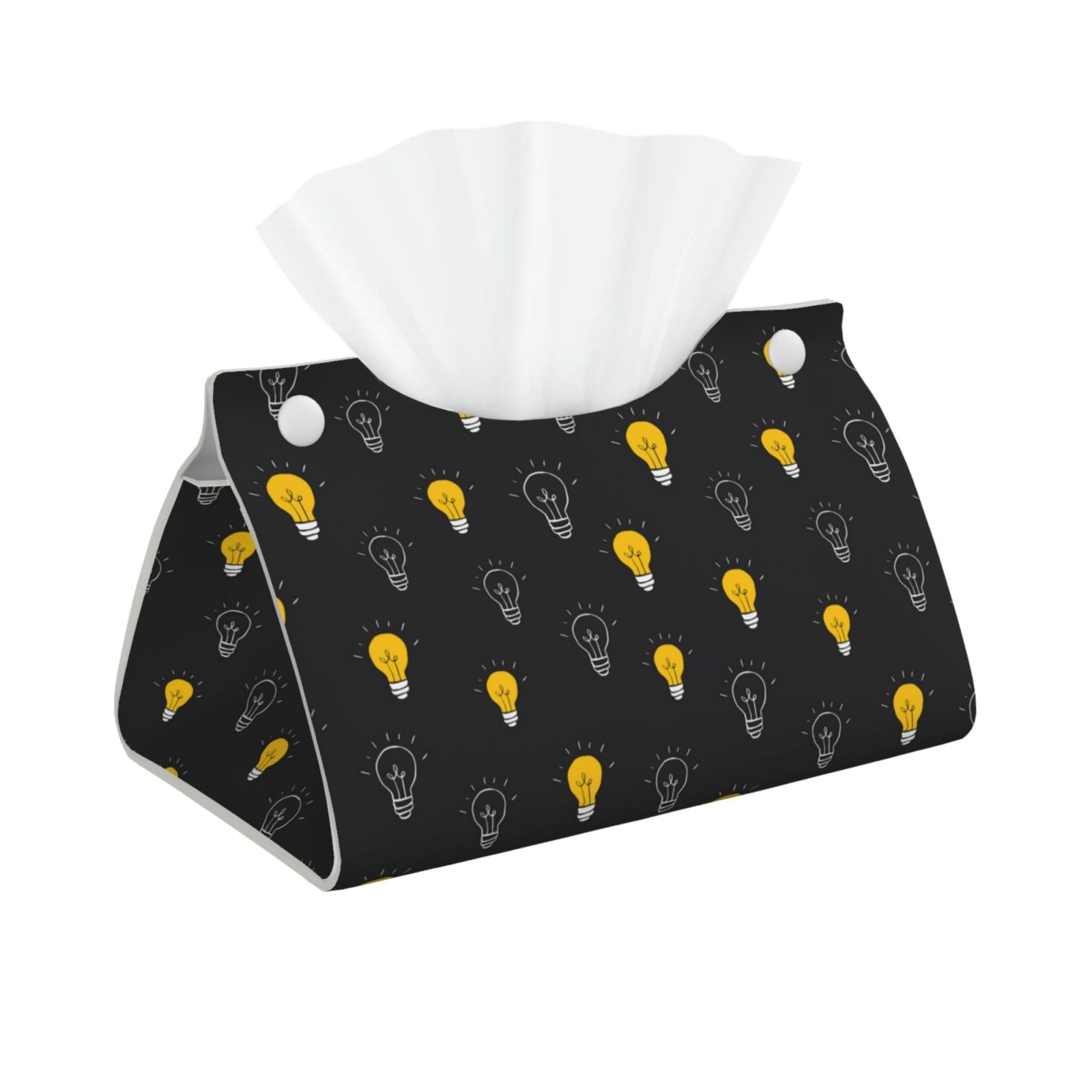 Tissue Box Cover Holder Square - Light Bulb Pattern Blue Modern Pu ...