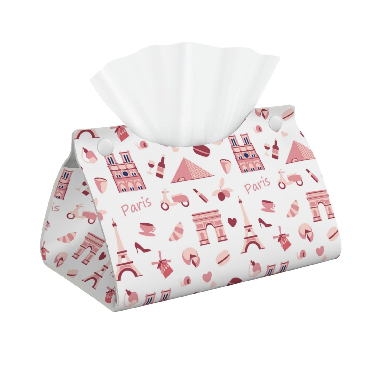 Tissue Box Cover Holder Square - Urban Eiffel Tower Modern Pu Leather ...