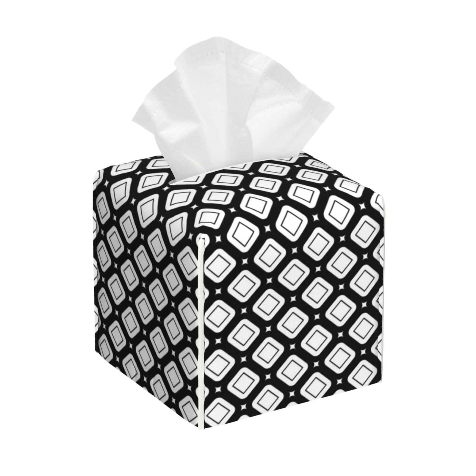 Tissue Box Cover Holder Square - rhombuses Geometry pattern Modern PU ...