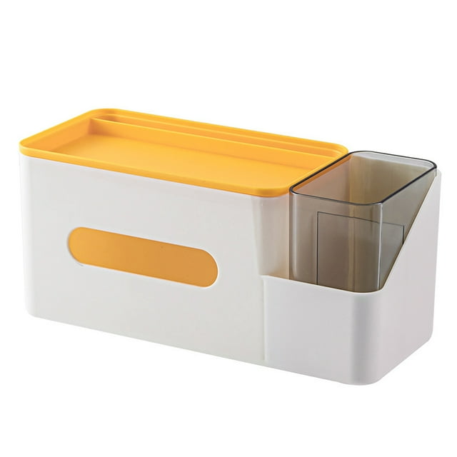 Tissue Box Cover Holder with Storage Napkin Tissue Box Multi-Function ...