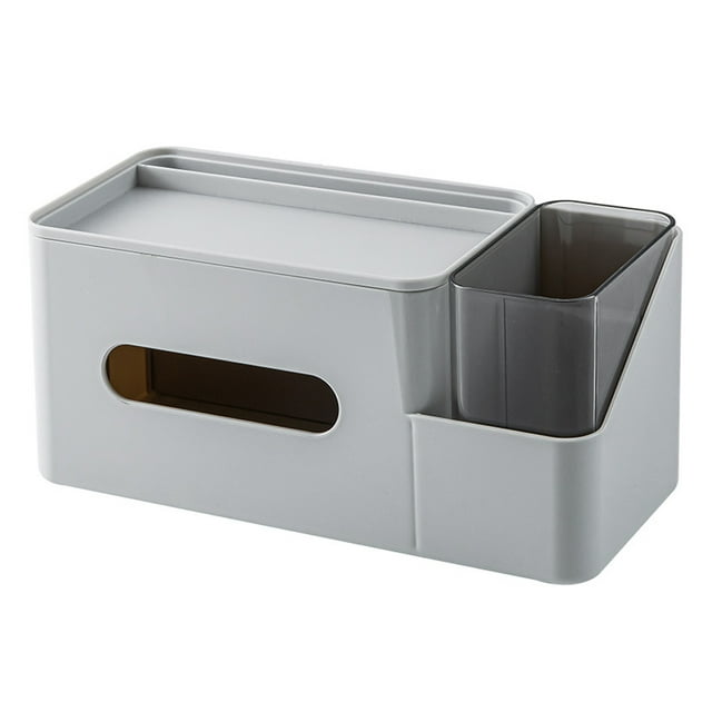 Tissue Box Cover Holder with Storage Napkin Tissue Box Multi-Function ...