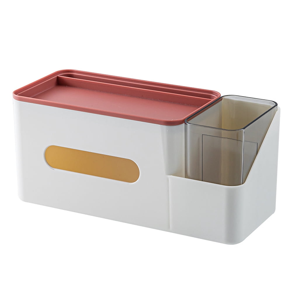Tissue Box Cover Holder with Storage Napkin Tissue Box Multi-Function ...