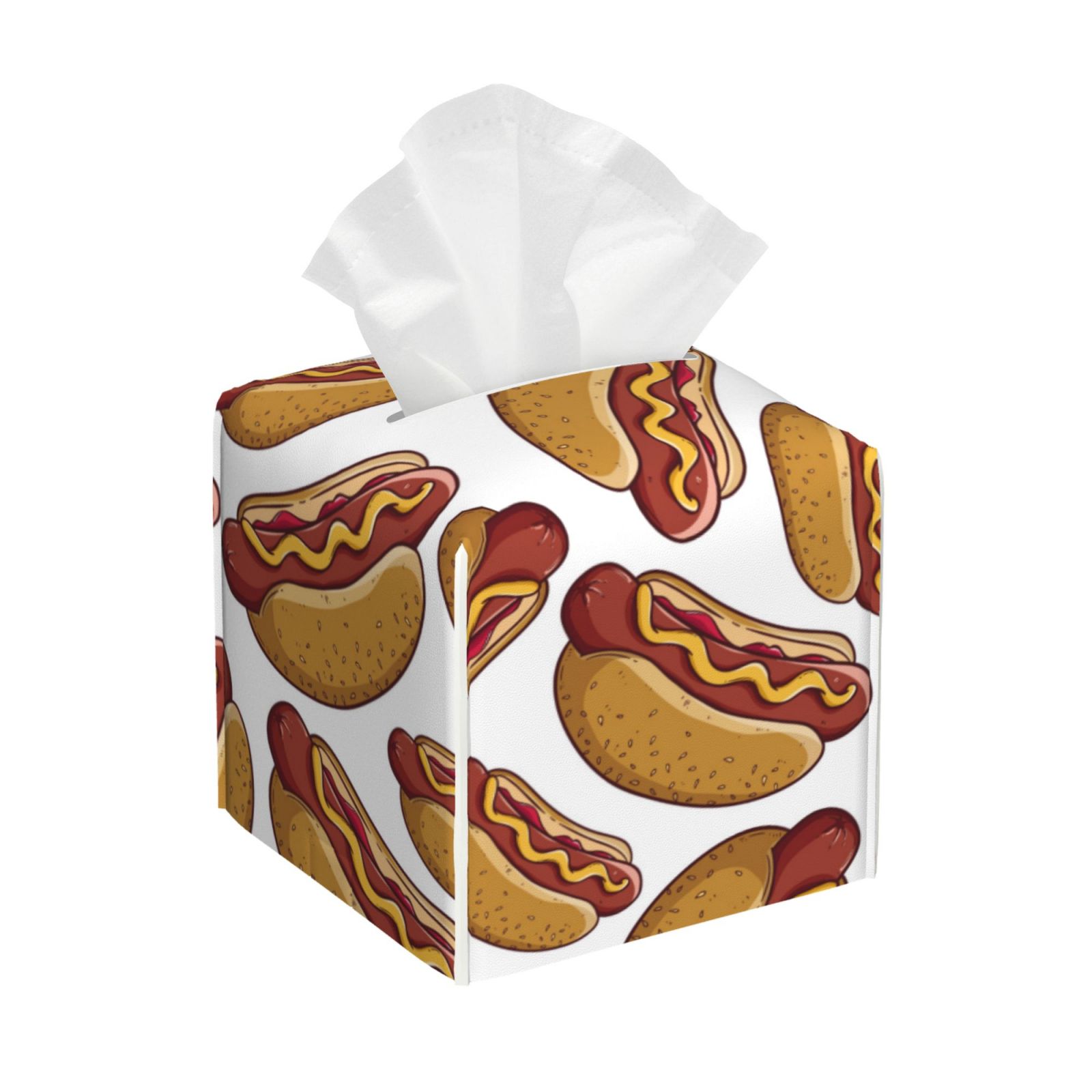 Tissue Box Cover, Hot Dog Print No.903 Leather Tissue Box Holder ...