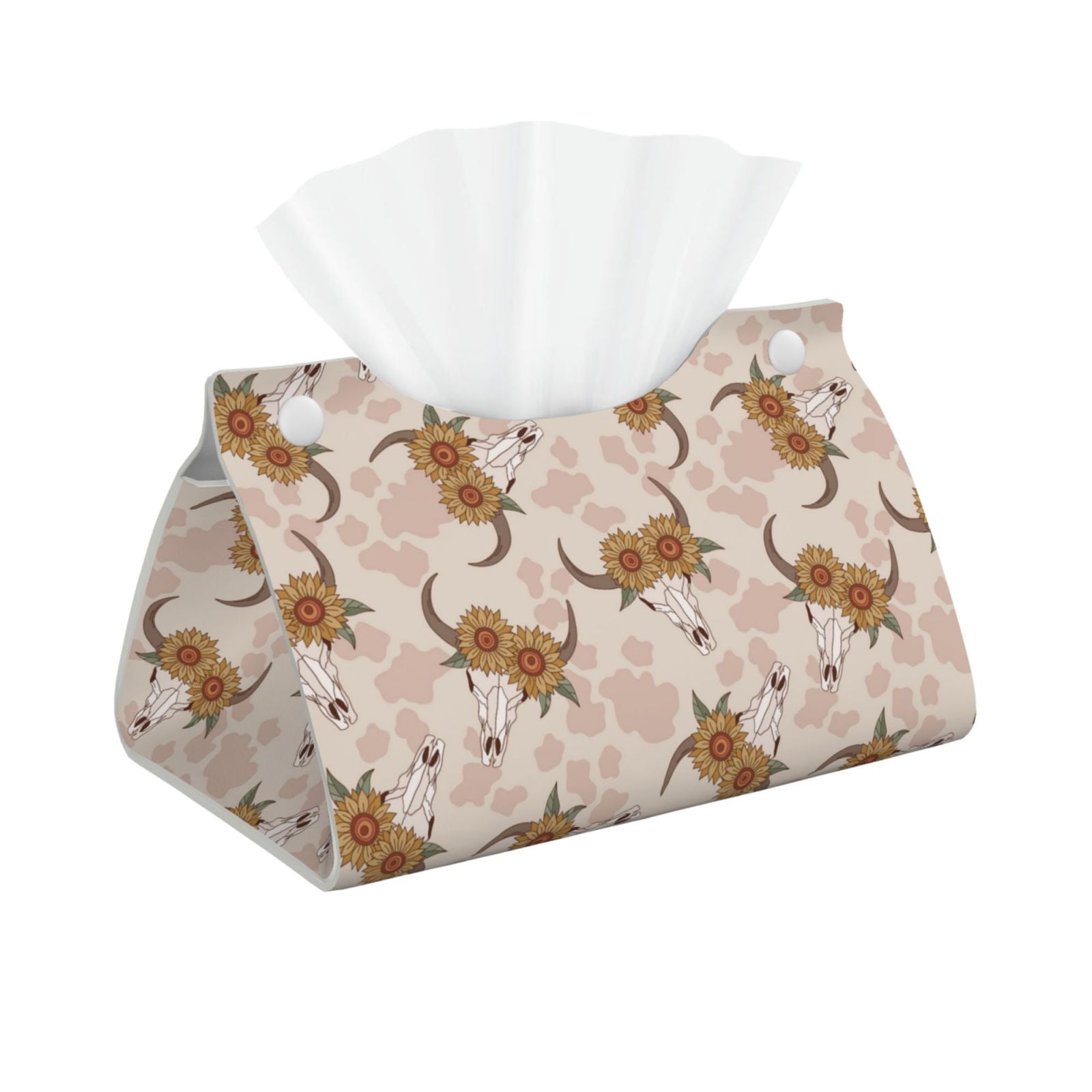 Tissue Box Cover Howdy western cow bull scull sunflower Tissues Boxes ...