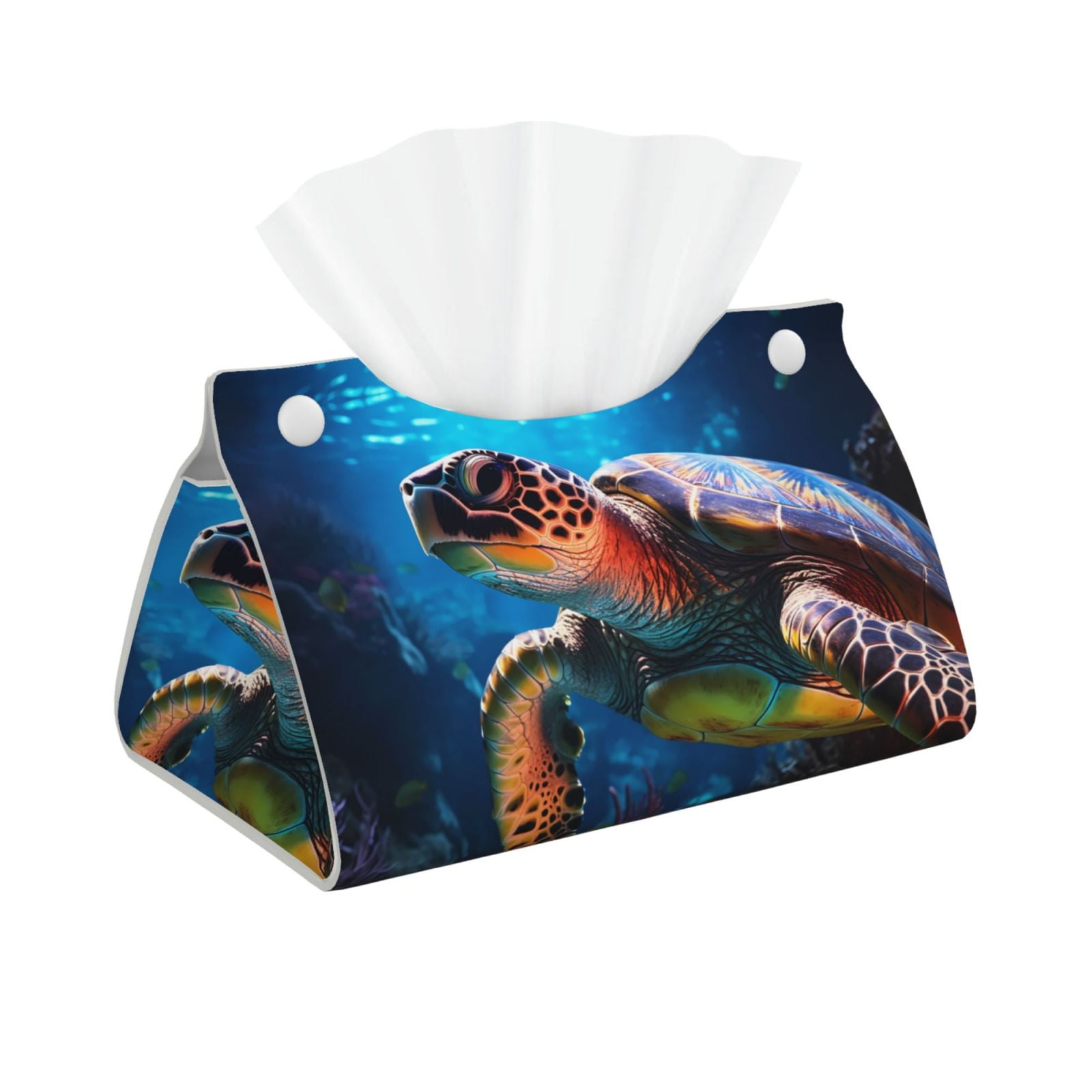 Tissue Box Cover Ice Blue Ocean Sea Turtle Tissues Boxes Holder ...
