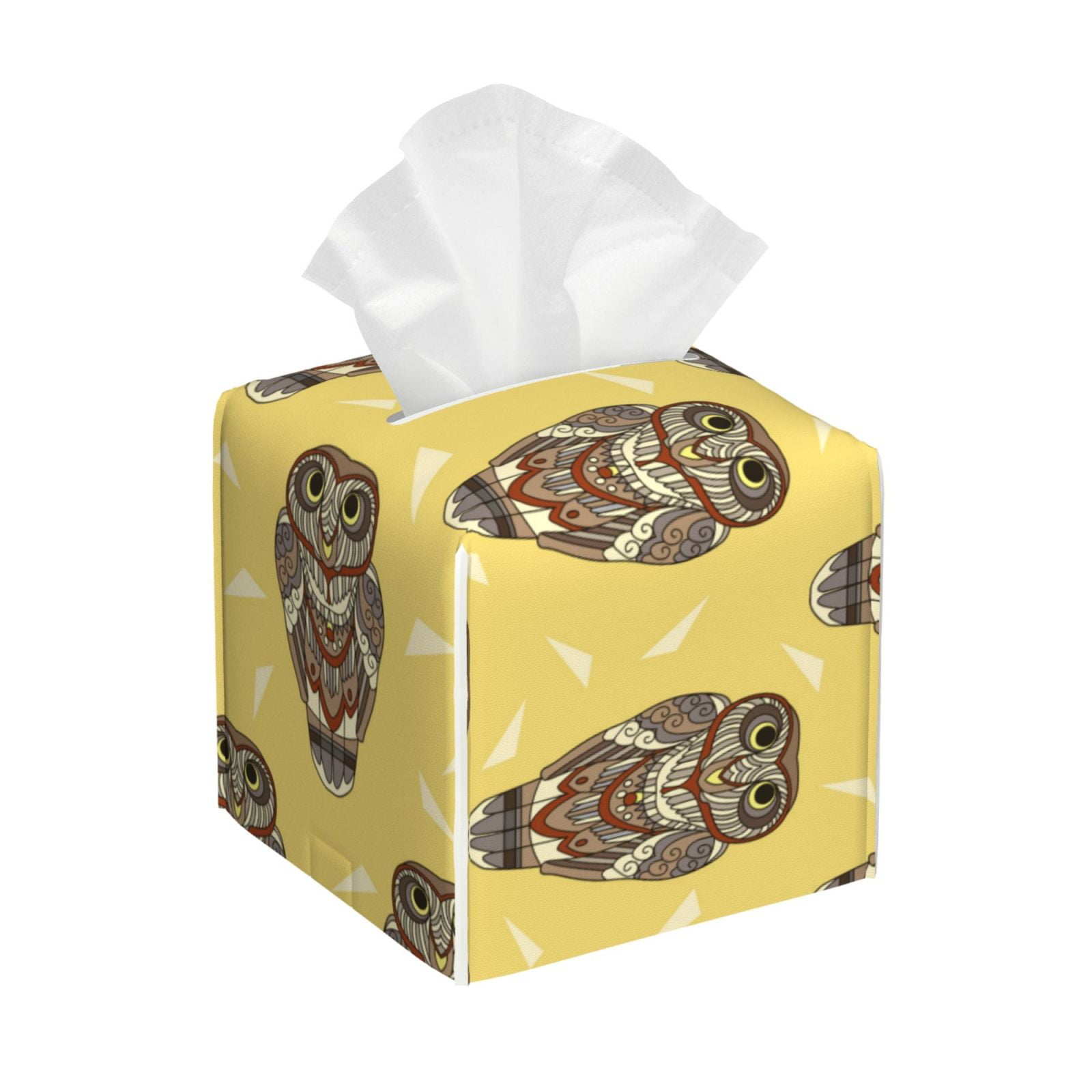 Tissue Box Cover, Indian Style Owl Leather Tissue Box Holder - Tissue ...