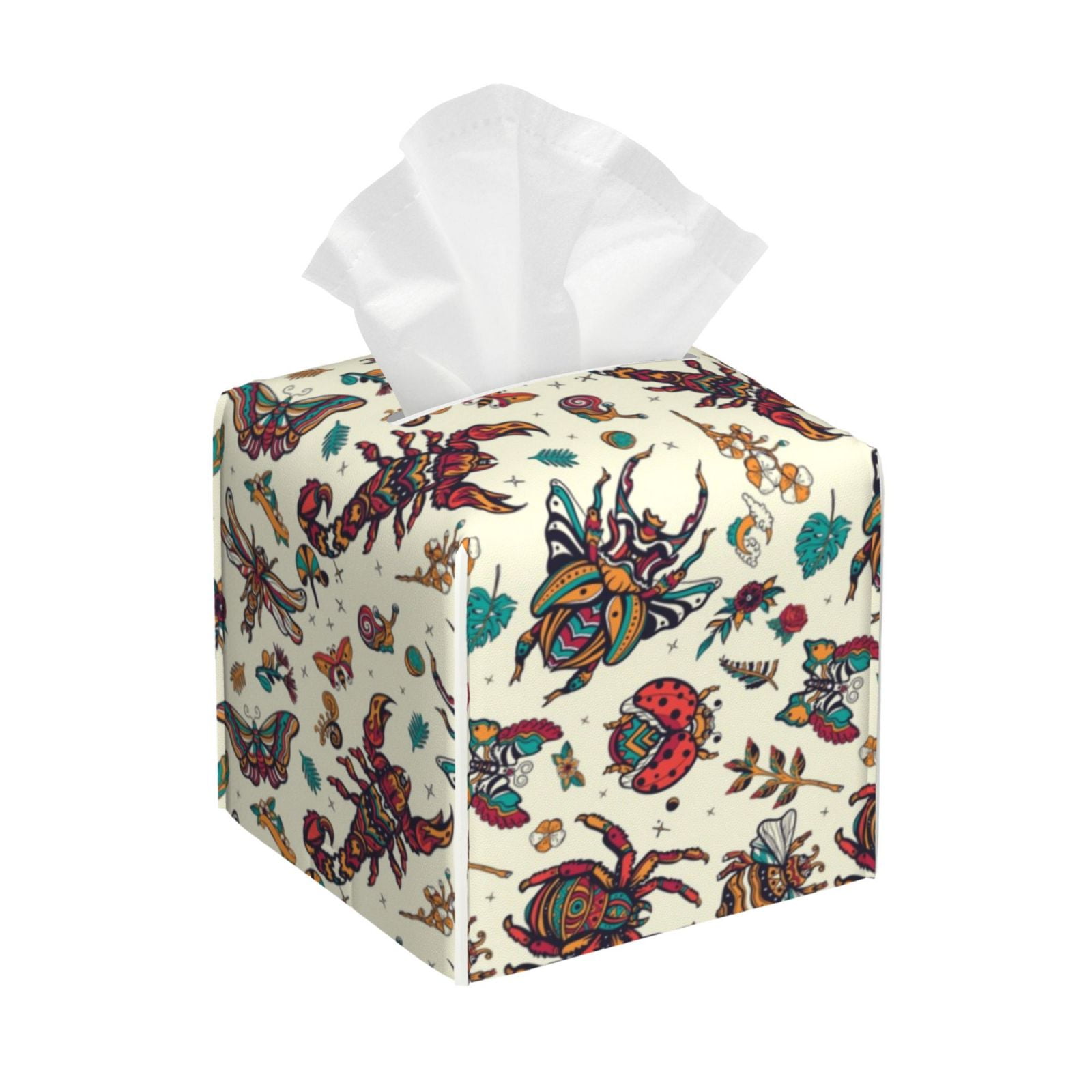Tissue Box Cover - Insects A Modern Square Leather Tissue Box Holder ...