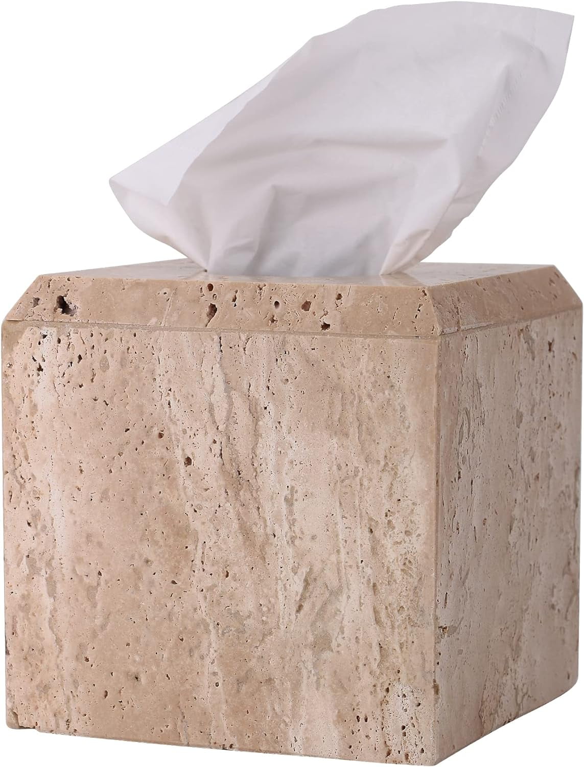 Tissue Box Cover Italy Natural Travertine Stone Heavy Duty Square ...