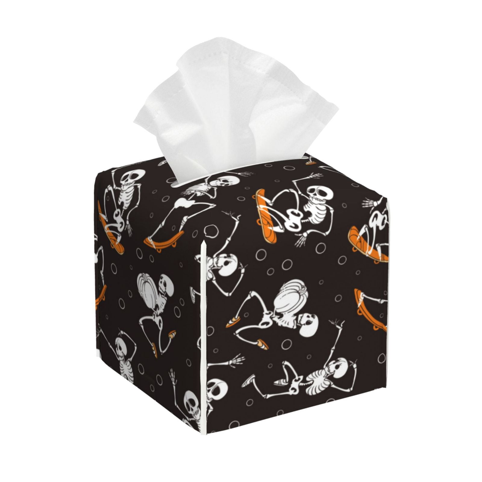 Tissue Box Cover Jumping Skull Tissues Boxes Holder Organizer, Leather ...