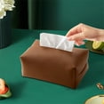 Tissue Box Cover Leather Hotel Tissue Dispenser Stylish Tabletop Paper ...