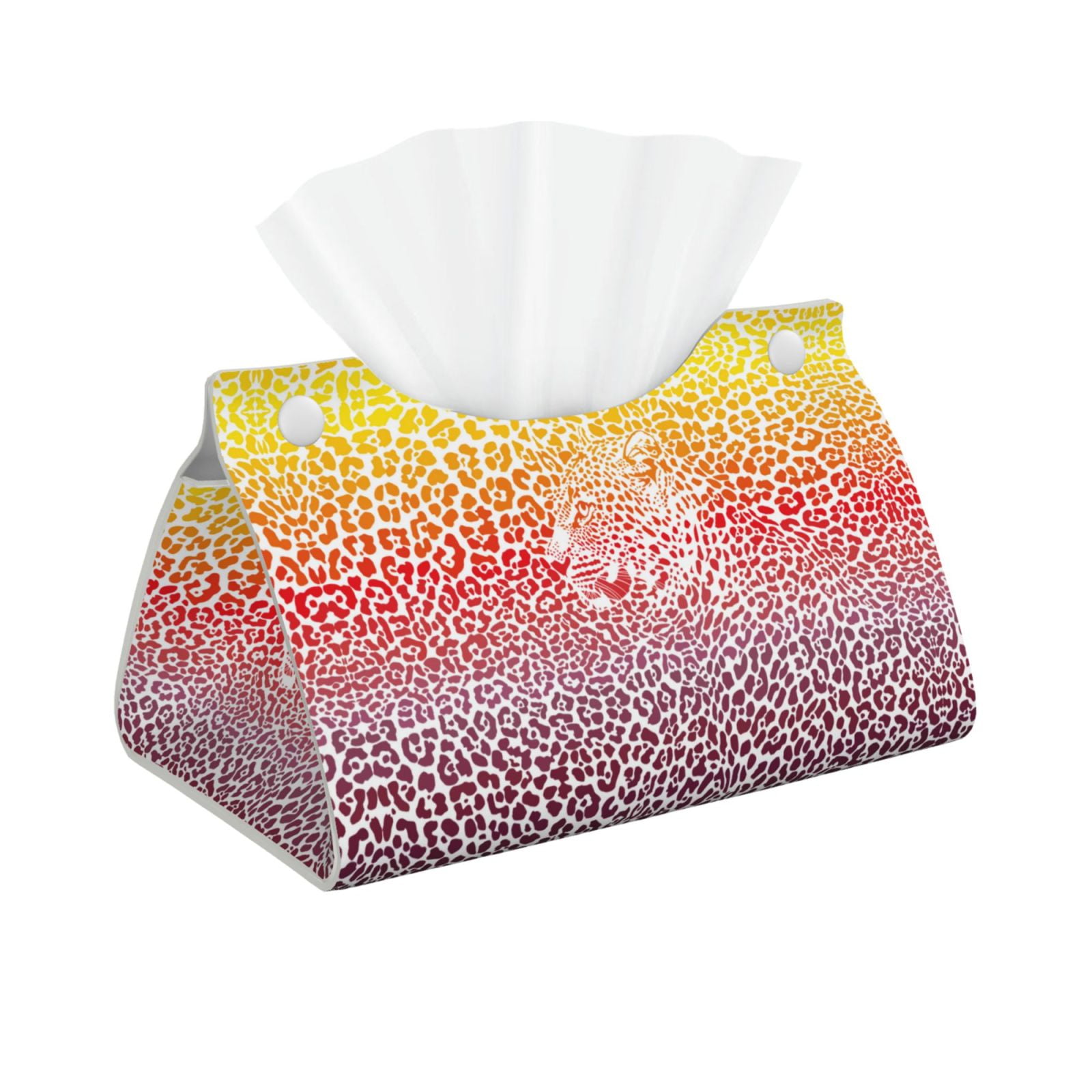 Tissue Box Cover Leopard Skins And Heads Tissues Boxes Holder Organizer ...