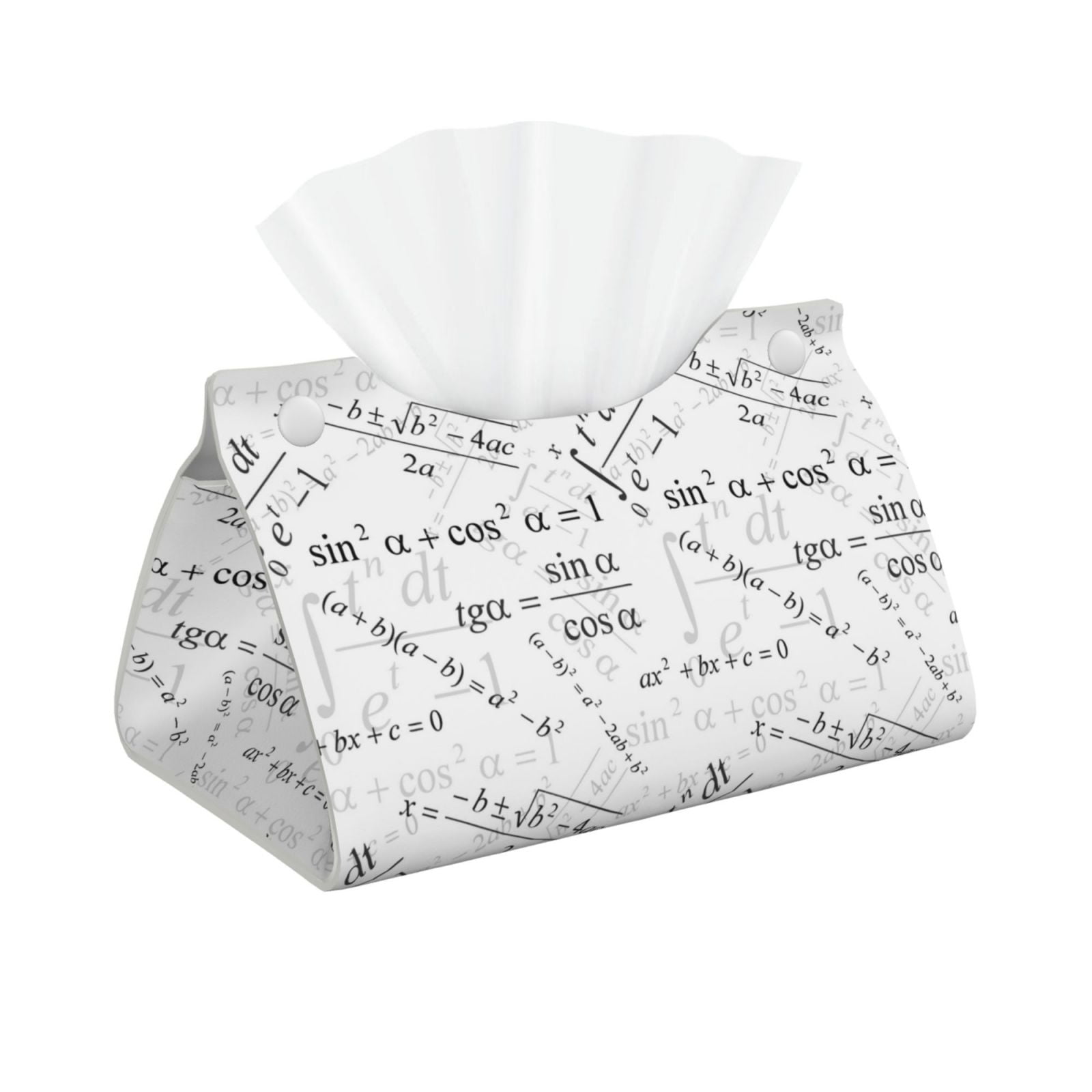 Tissue Box Cover, Math Formula Design Leather Rectangular Tissue Holder ...